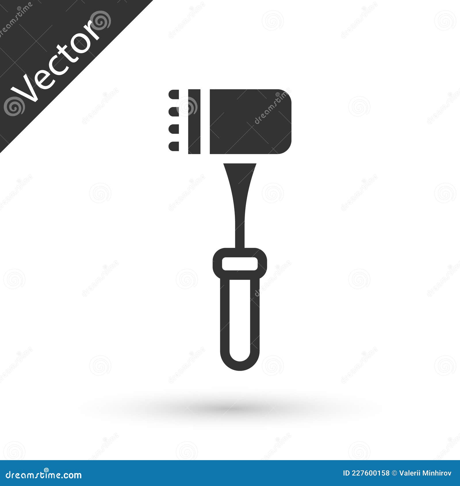 Grey Kitchen Hammer Icon Isolated on White Background. Meat Hammer ...