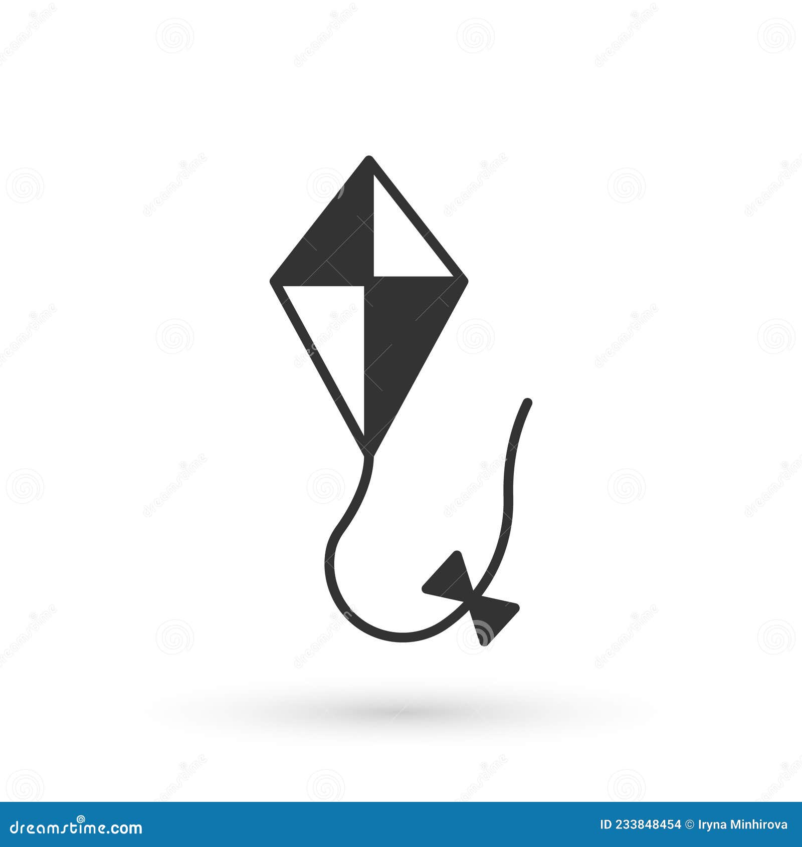 Grey Kite Icon Isolated on White Background. Vector Stock Vector ...