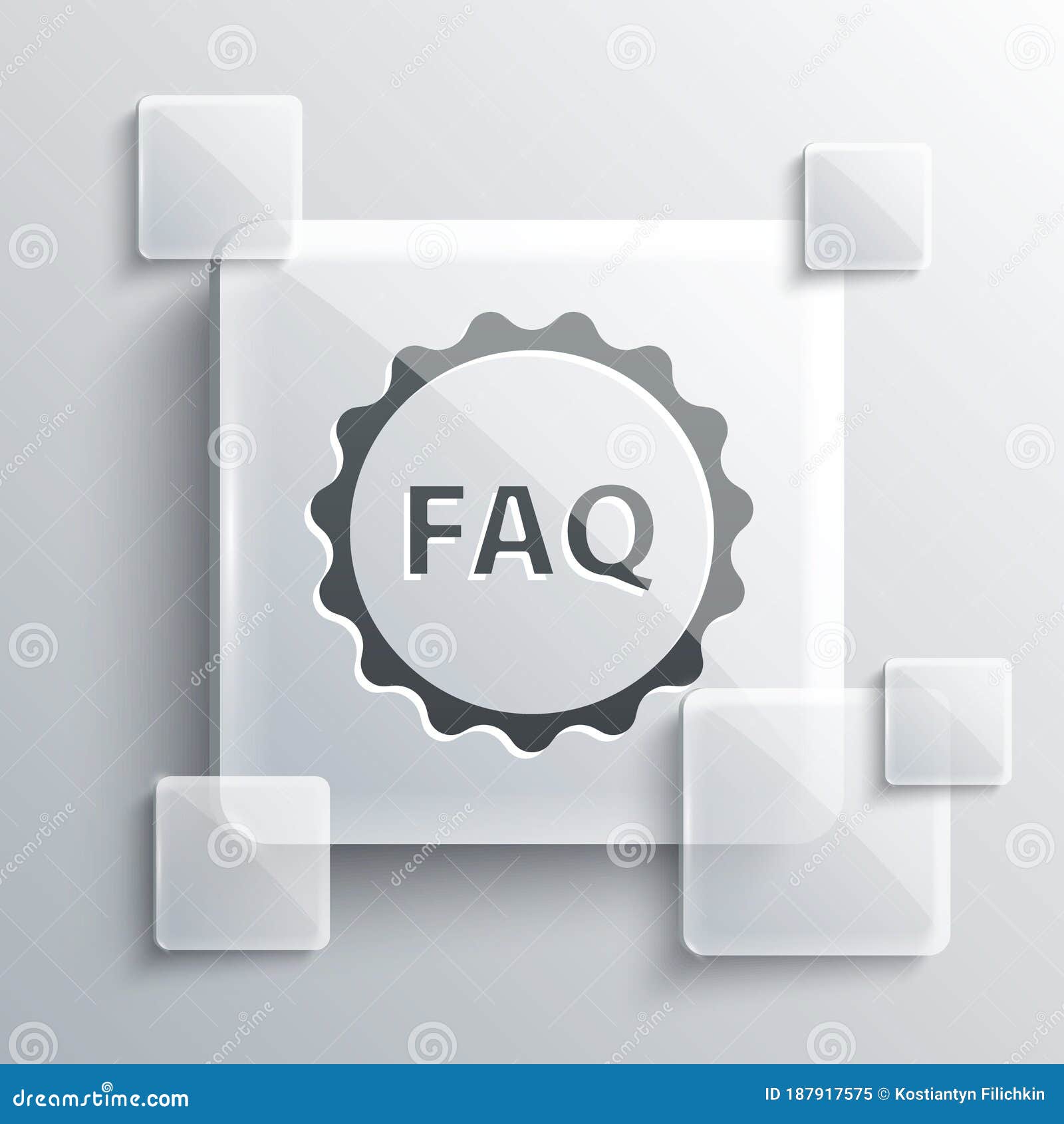 Grey Label with Text FAQ Information Icon Isolated on Grey Background ...