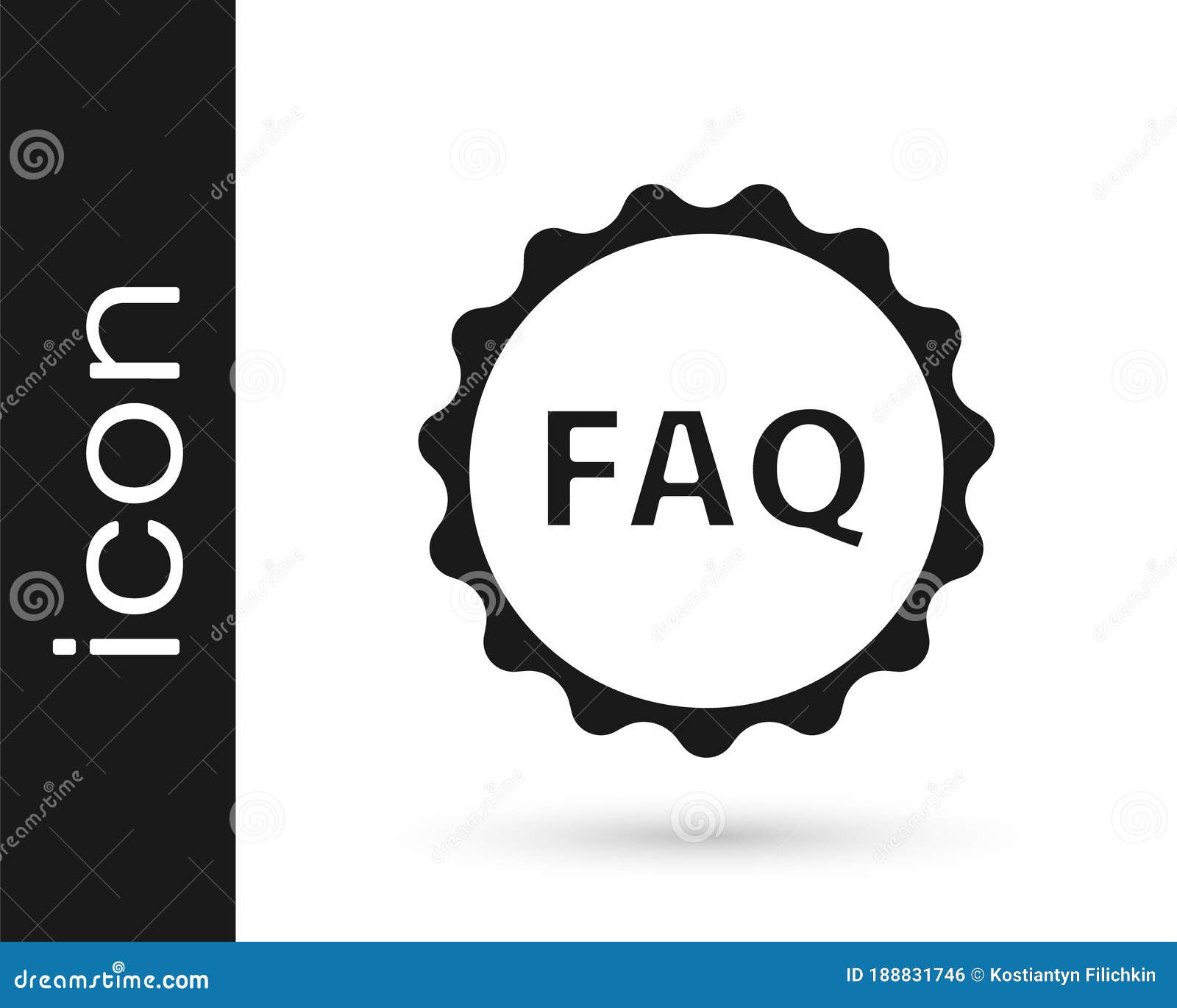 Grey Label with Text FAQ Information Icon Isolated on White Background ...