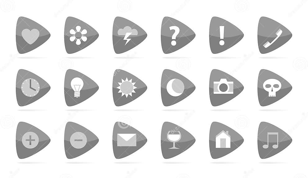 Grey labels with symbols stock vector. Illustration of isolated - 31952172