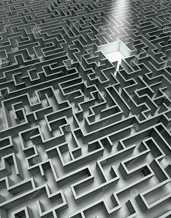 Grey Labyrinth stock illustration. Illustration of help - 9503003