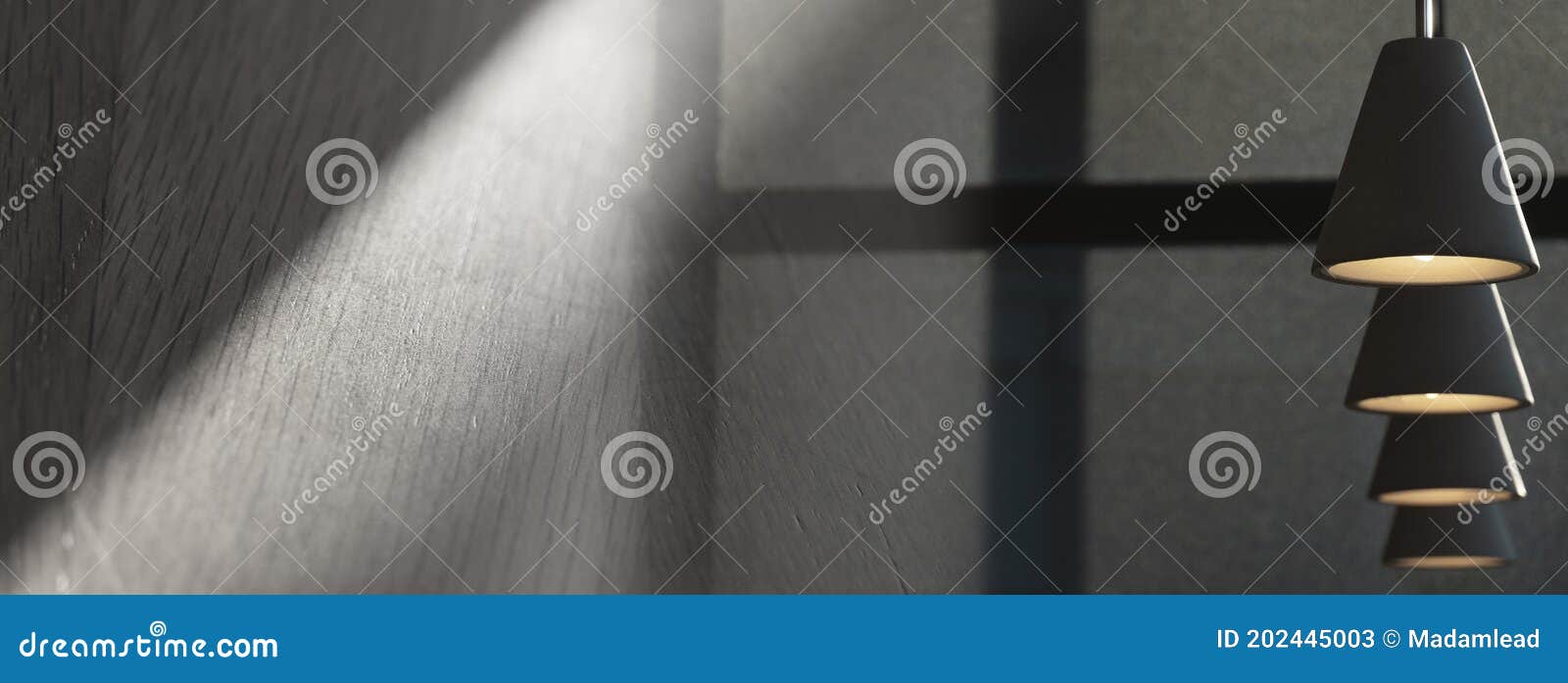 Grey Lamp Light in Sunlight Dramatic Room Architecture Interior Banner ...