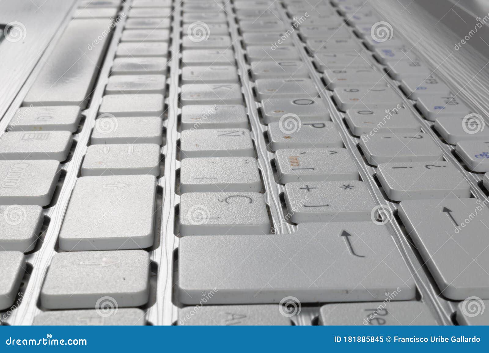 Grey Laptop with White Keyboard Stock Image - Image of mbrico ...