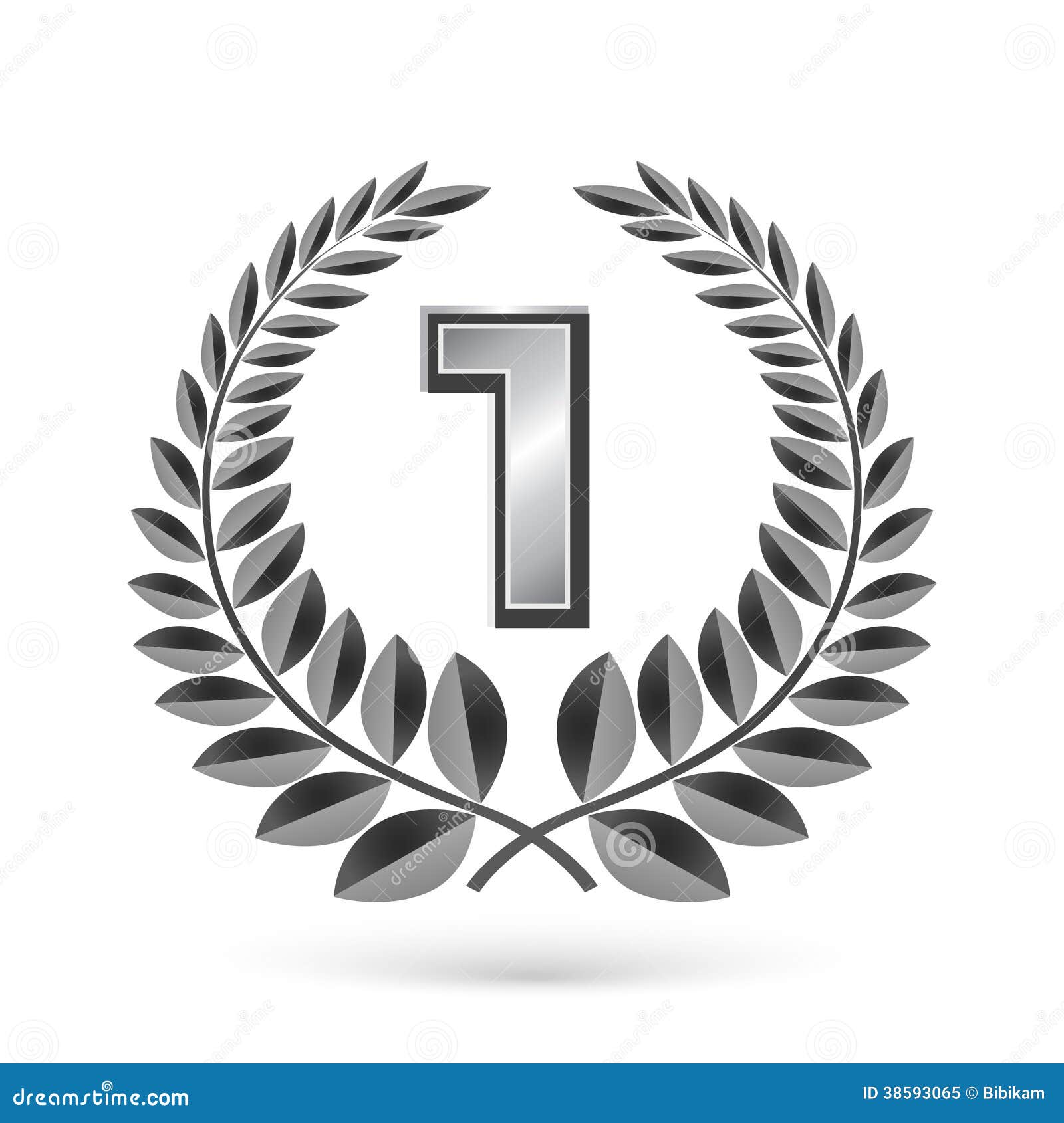 Grey Laurel with Number One Stock Vector - Illustration of plant, leaf ...