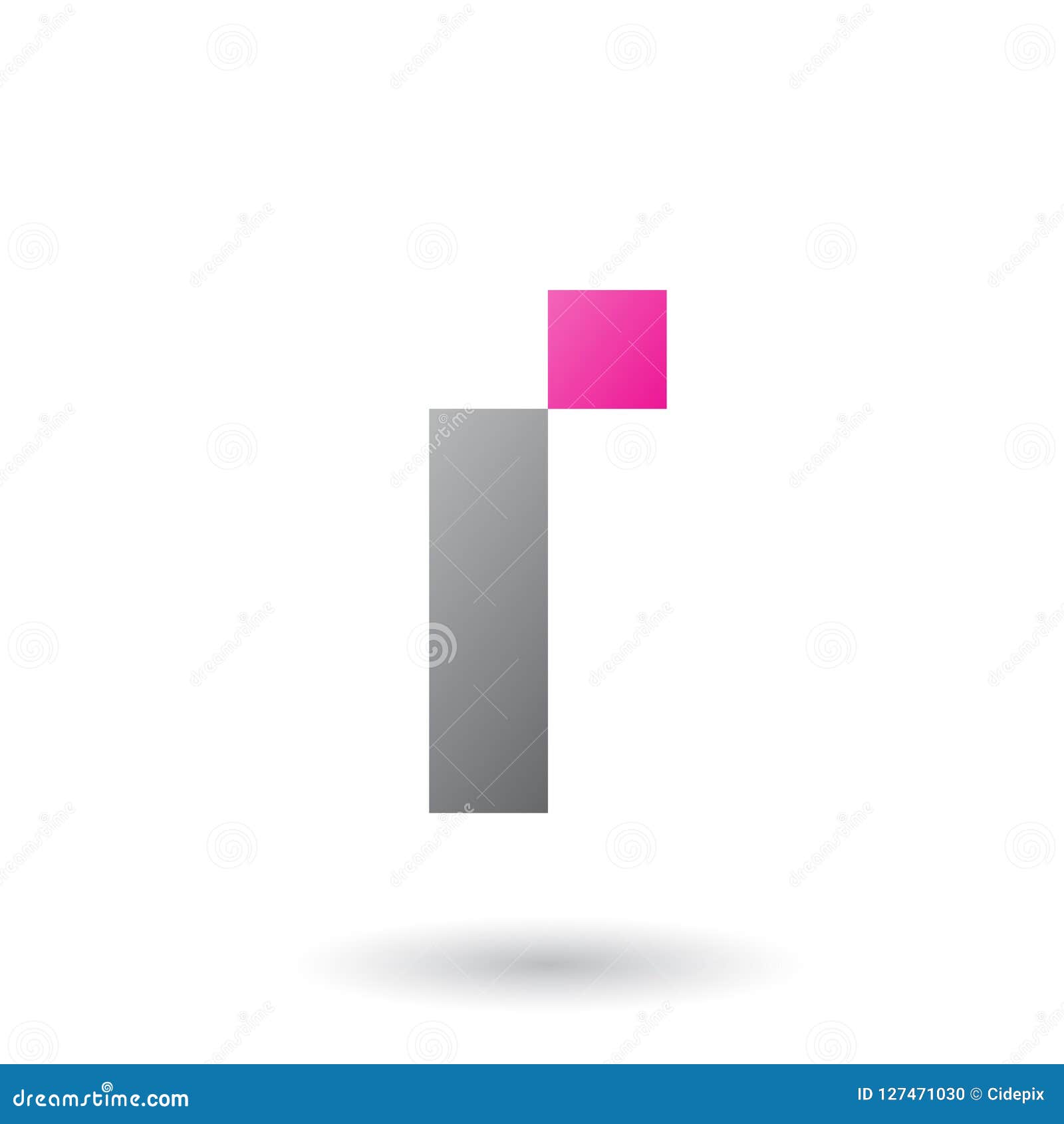 Grey Letter I with Rectangular Shapes Vector Illustration Stock Vector ...