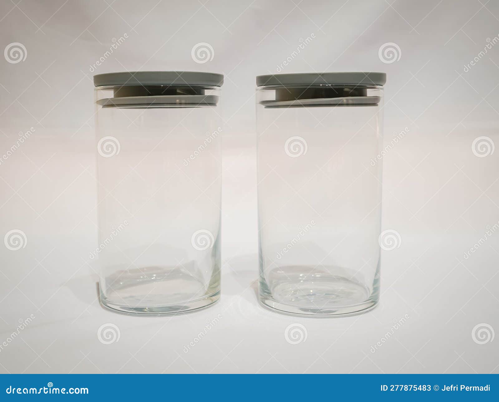 Grey-Lidded Jars: Simple and Sleek Storage Solution Stock Image - Image ...