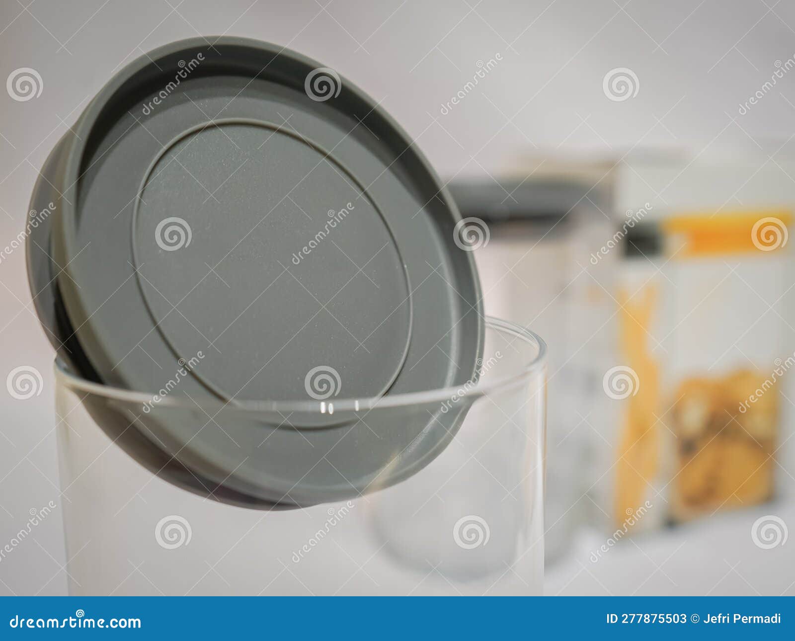 Grey-Lidded Jars: Simple and Sleek Storage Solution Stock Image - Image ...