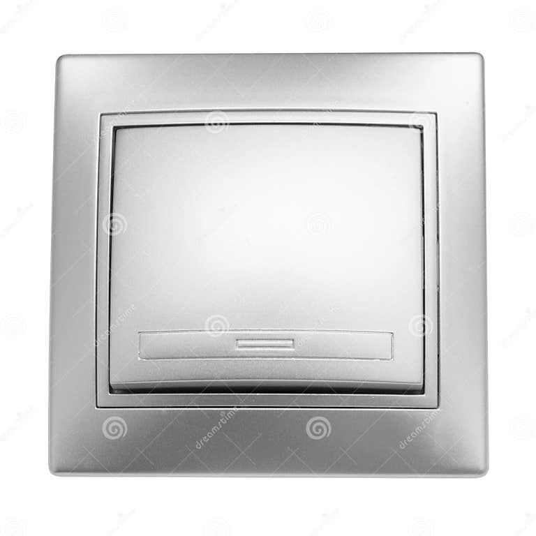 Grey Light Switch Isolated on White Stock Photo - Image of ...