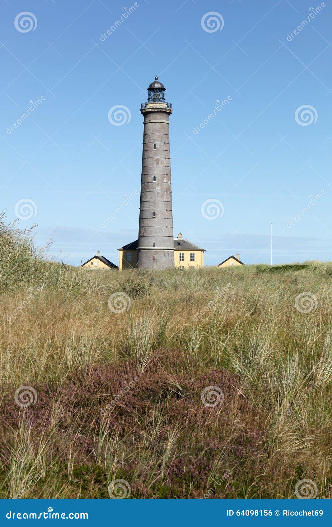 The Grey Lighthouse in Skagen Stock Photo - Image of beauty, scenery ...