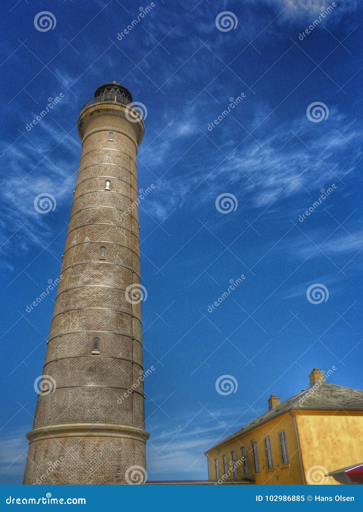 The Grey Lighthouse, Skagen. Denmark Stock Image - Image of grey ...