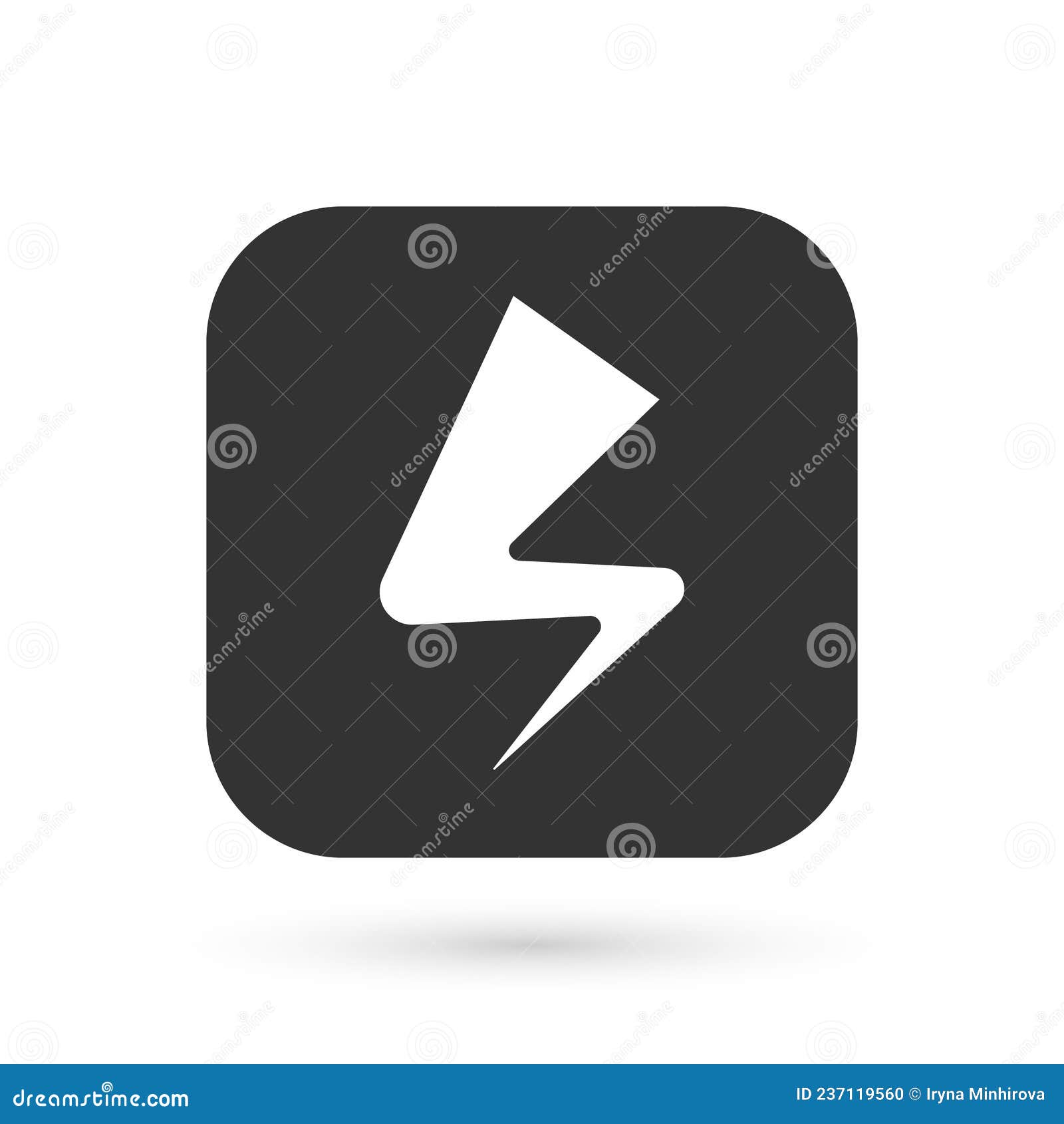 Grey Lightning Bolt Icon Isolated on White Background. Flash Sign ...