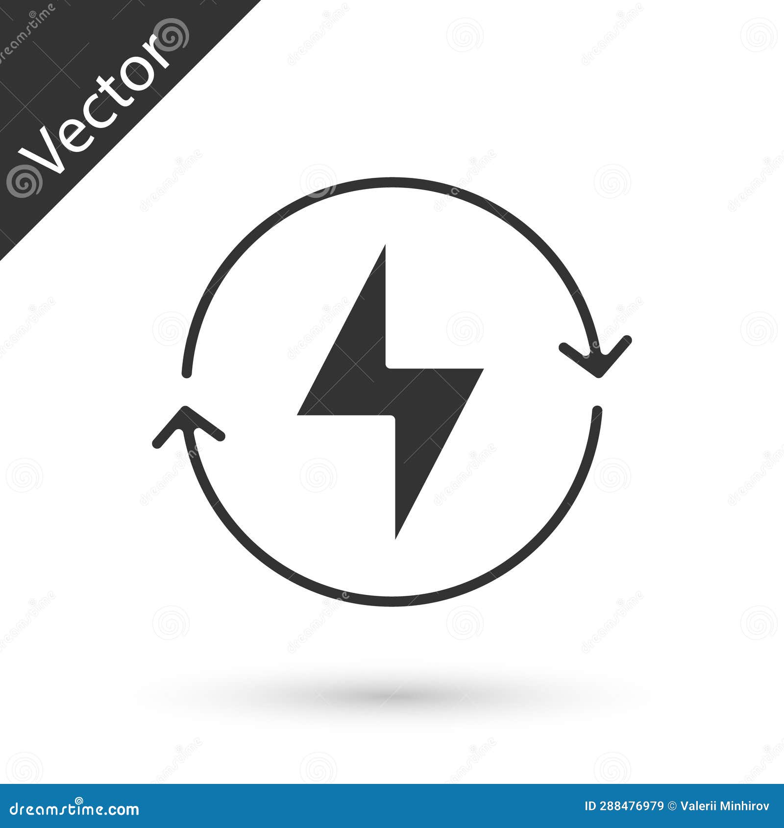 Grey Lightning Bolt Icon Isolated on White Background. Flash Sign ...