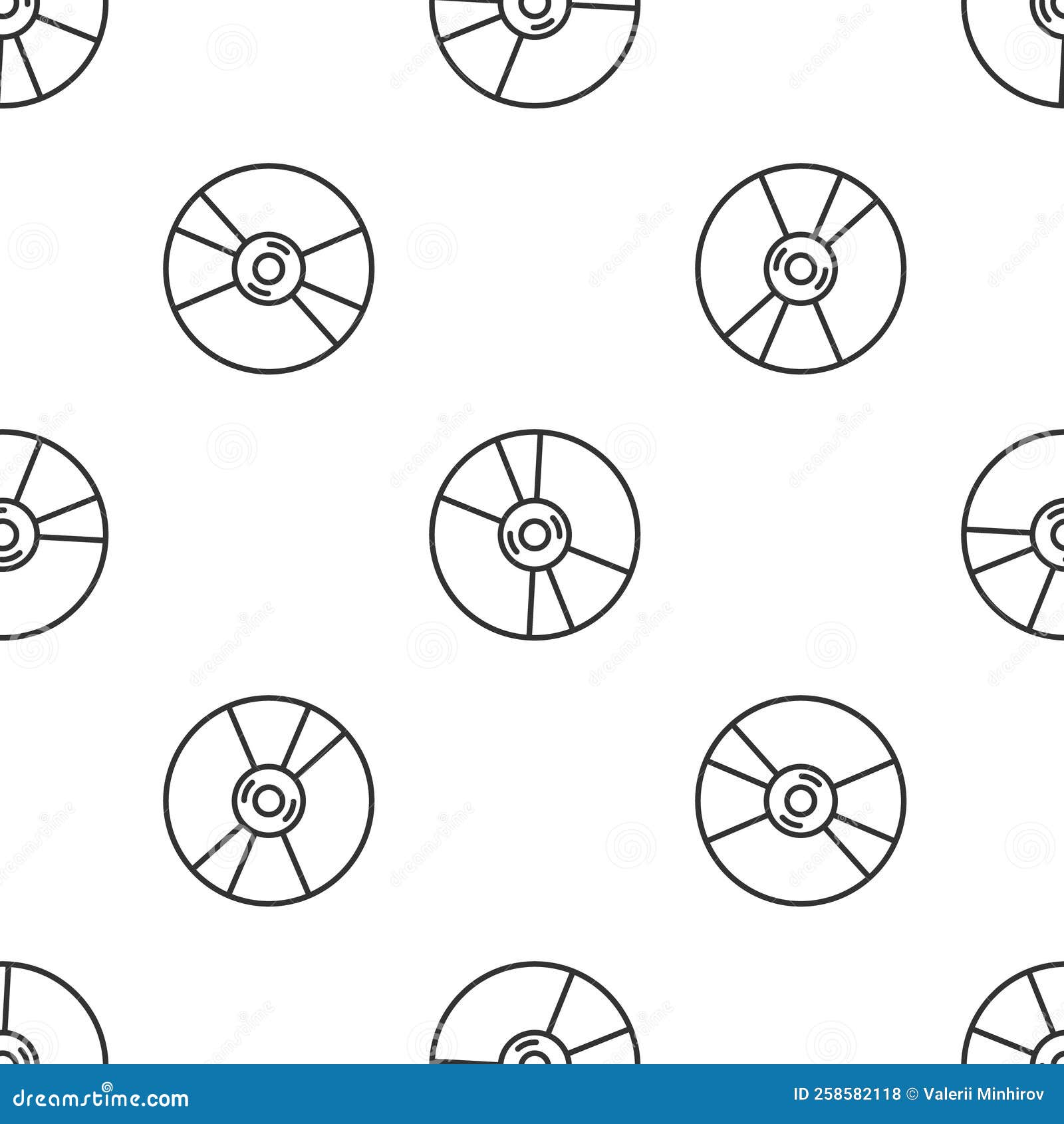 Grey Line CD or DVD Disk Icon Isolated Seamless Pattern on White ...