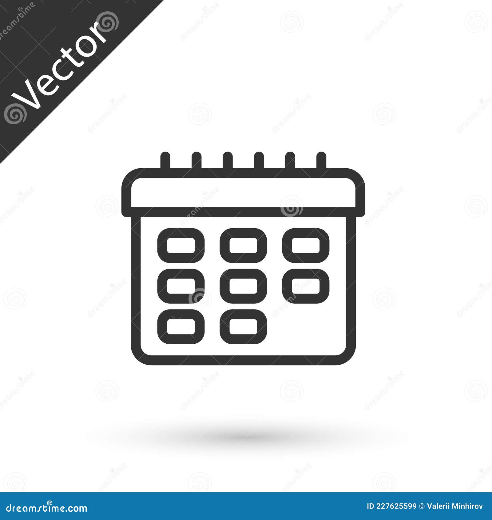 Grey Line School Timetable Icon Isolated on White Background. Vector ...