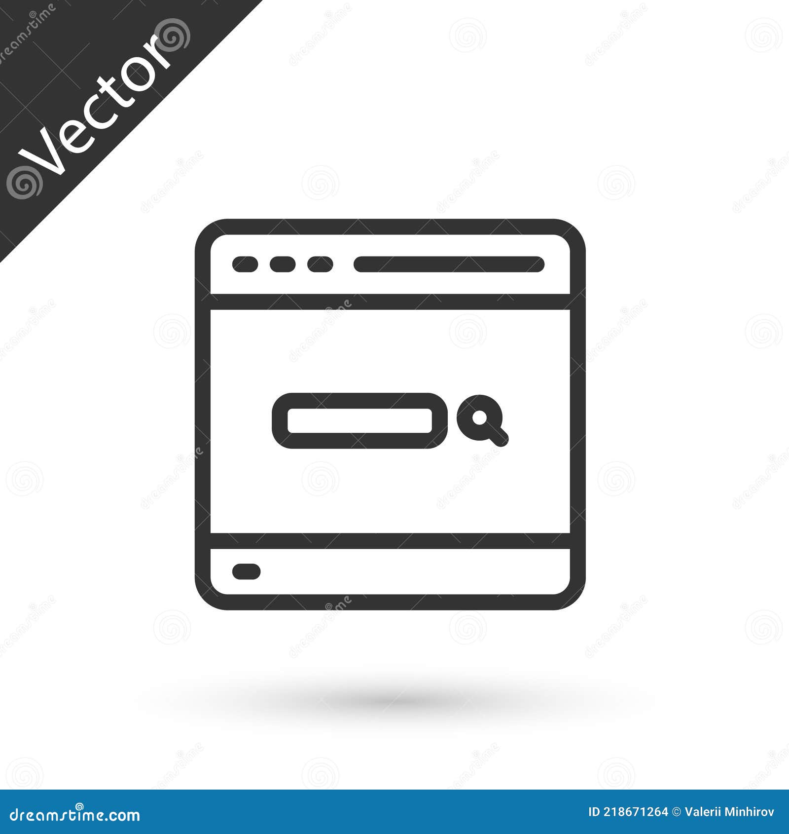 Grey Line Search Engine Icon Isolated on White Background. Vector Stock ...