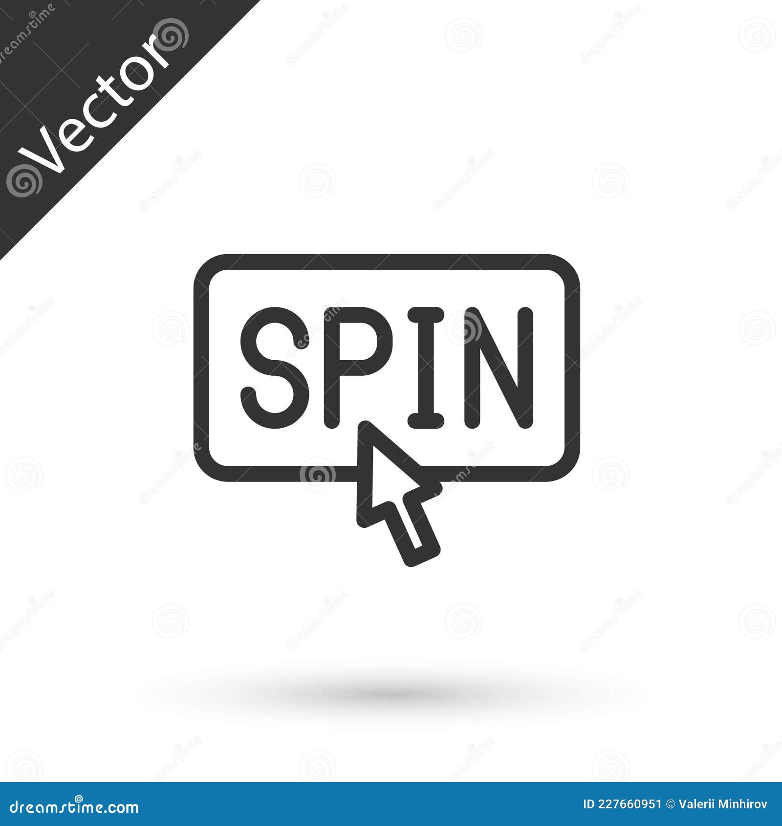 Spin Button In A Golden Frame. Vector Clipart Isolated On Black ...