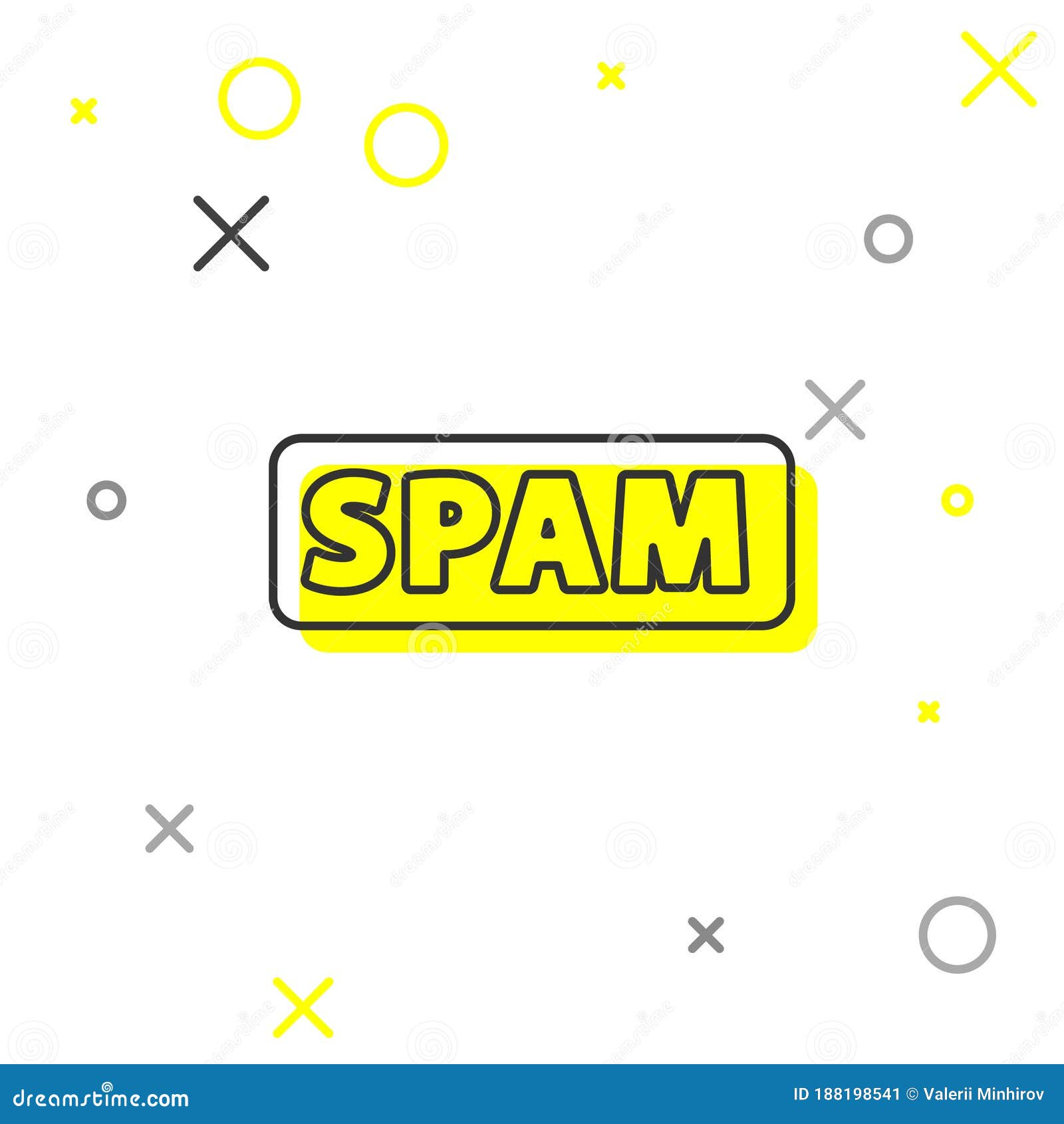 Grey Line Spam Icon Isolated on White Background. Vector Stock Vector ...