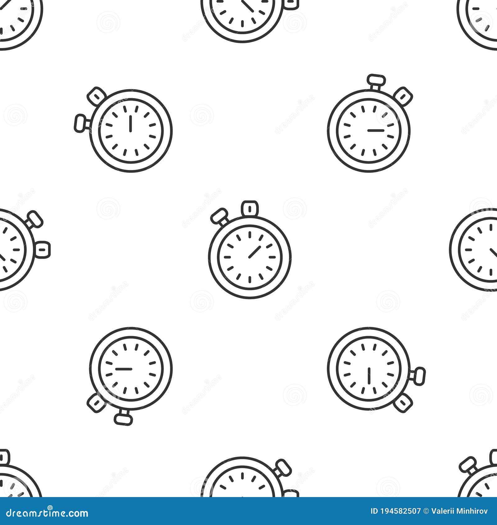 Grey Line Stopwatch Icon Isolated Seamless Pattern On White Background ...