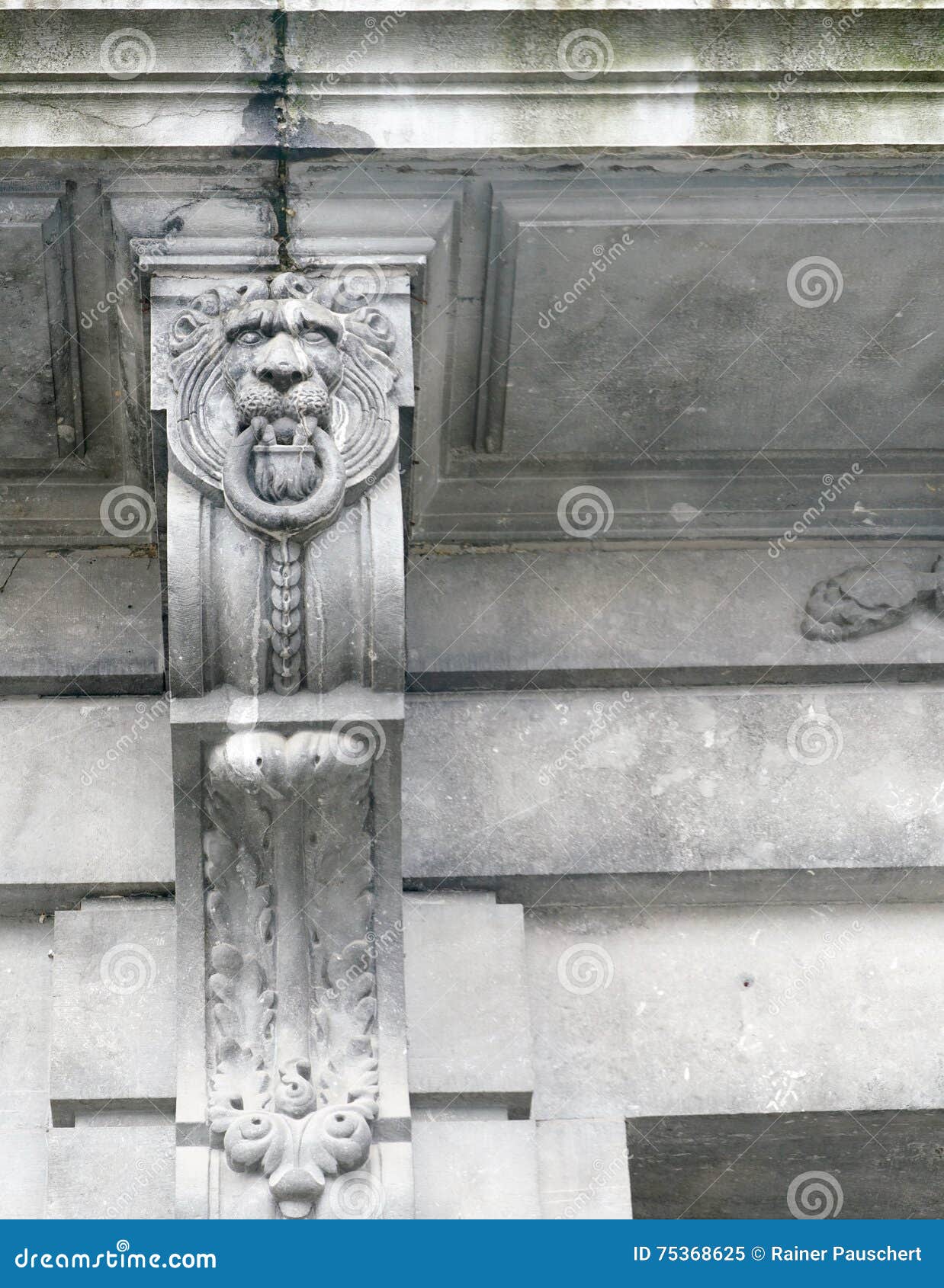 Grey lion head relief stock image. Image of ancient, roman - 75368625