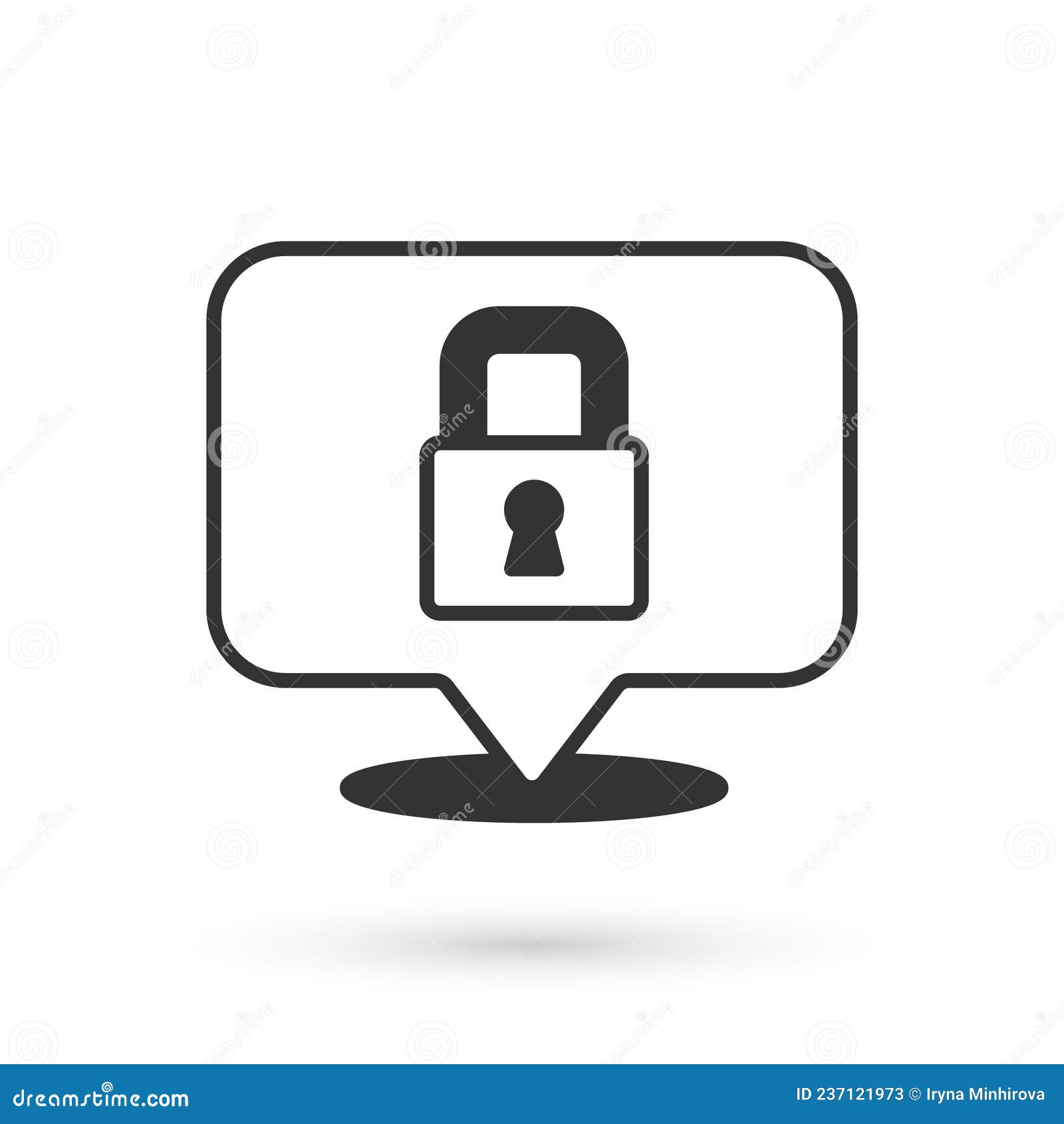 Grey Lock Icon Isolated on White Background. Padlock Sign. Security ...