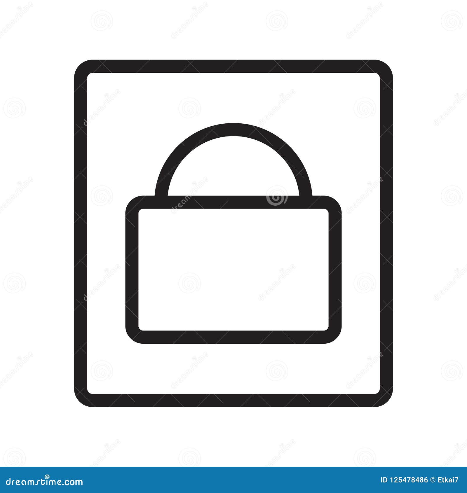 Grey Lock Icon in a Rectangle. Vector Design Illustration. Stock Vector ...