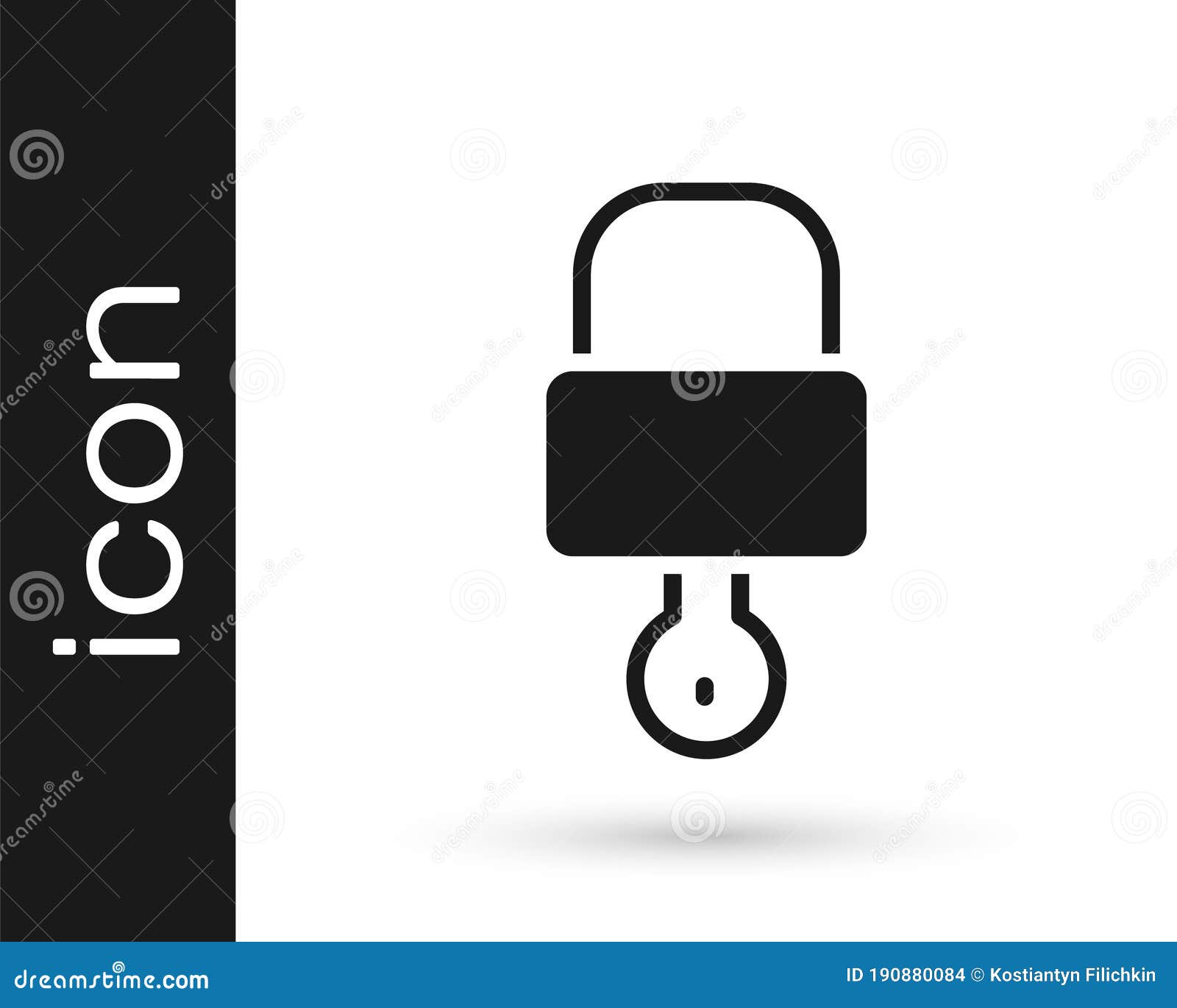 Grey Lock and Key Icon Isolated on White Background. Padlock Sign ...