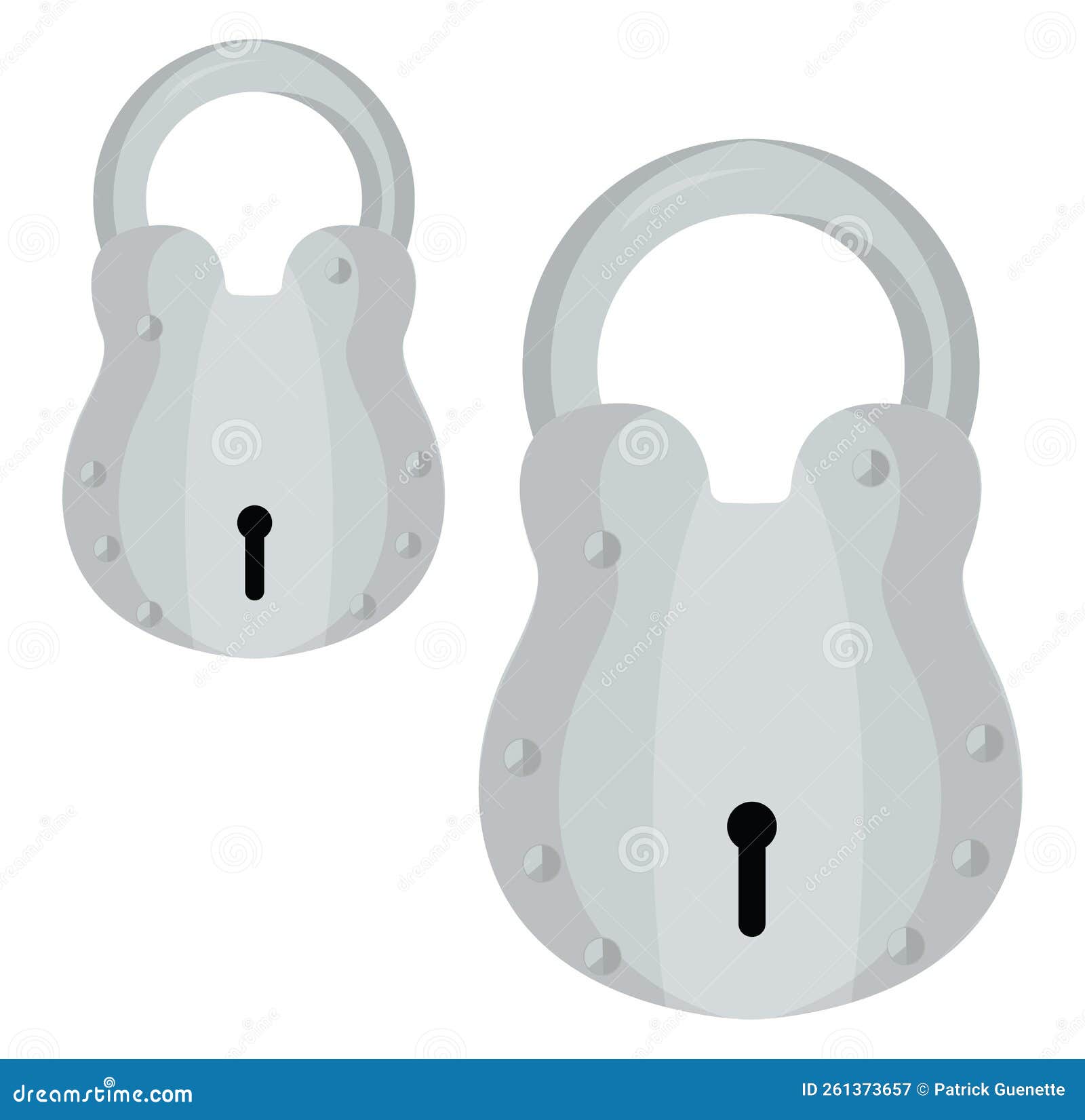 Grey locks, icon stock vector. Illustration of electric - 261373657