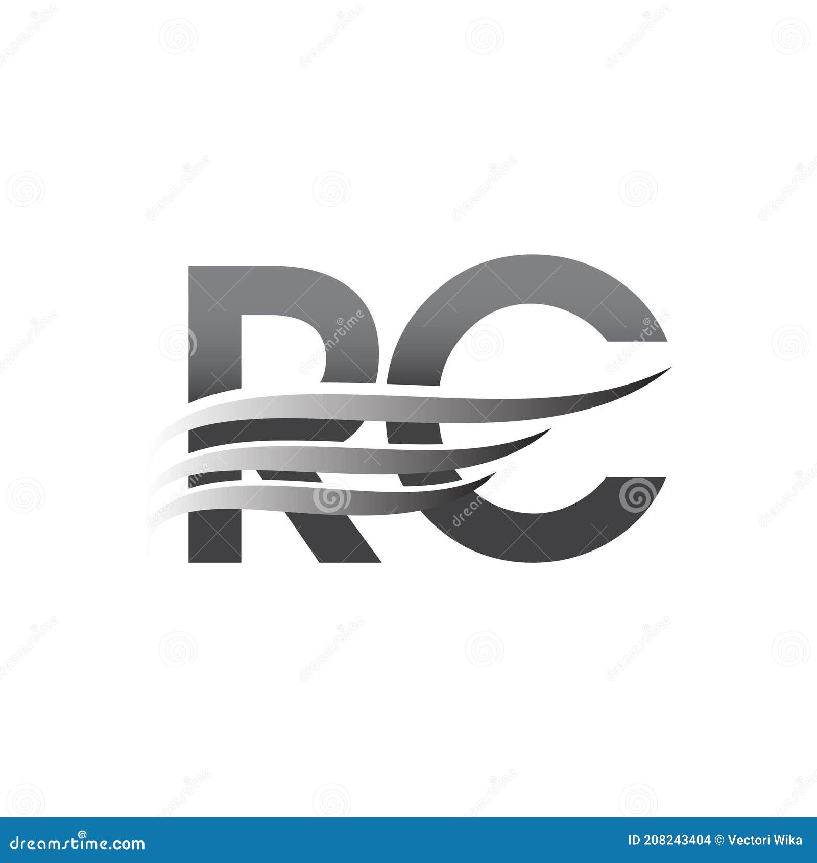 Grey Logo with the Initials RC and Space for Business Name and Slogan ...