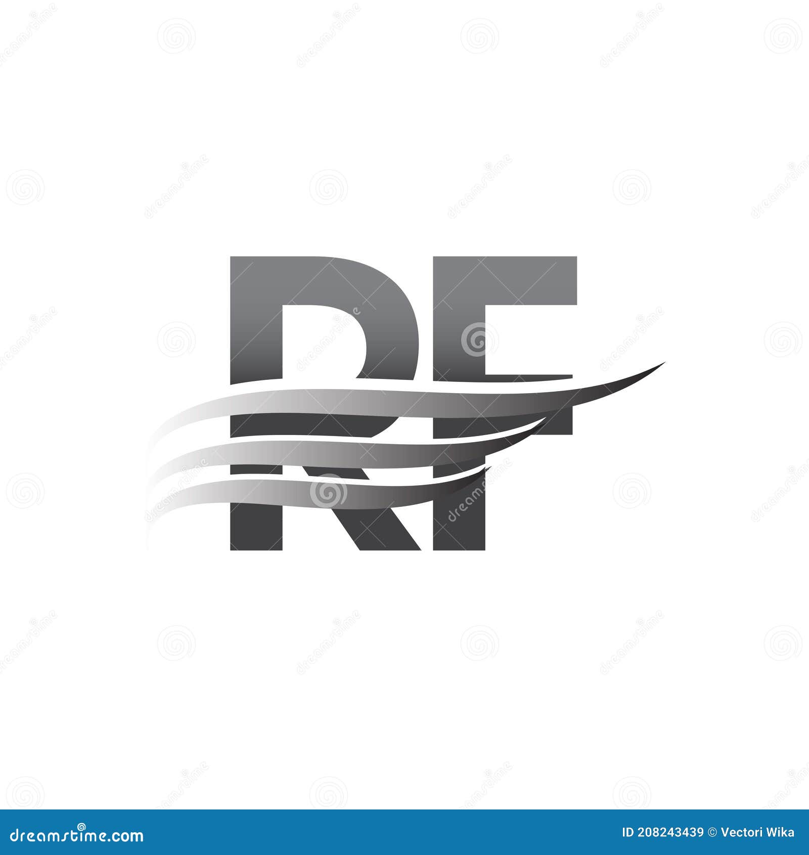 Grey Logo with the Initials RF and Space for Business Name and Slogan ...