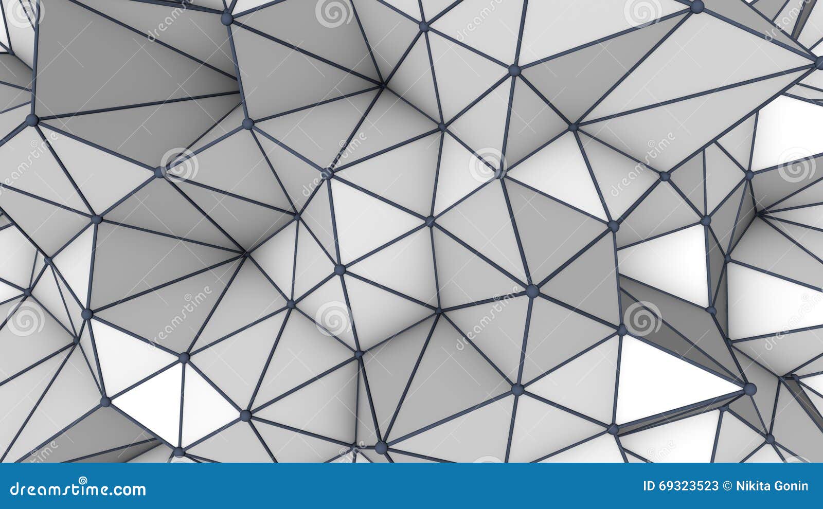 Grey Low Poly 3D Surface. Abstract Render Stock Illustration ...