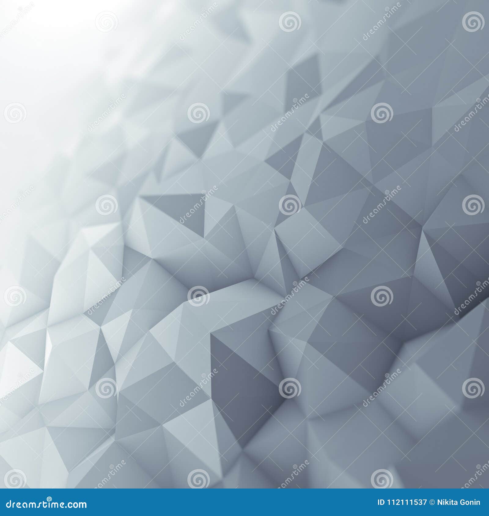 Grey Low Poly Geometric Surface Abstract 3D Rendering Stock ...