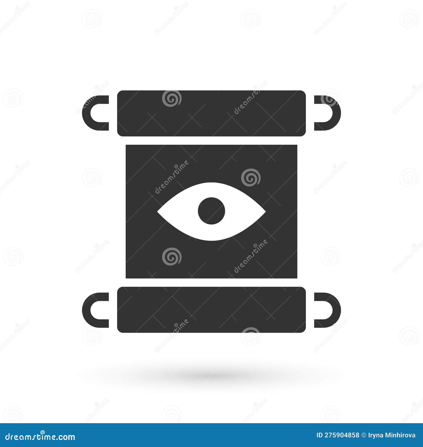 Grey Magic Scroll Icon Isolated On White Background. Decree, Paper ...