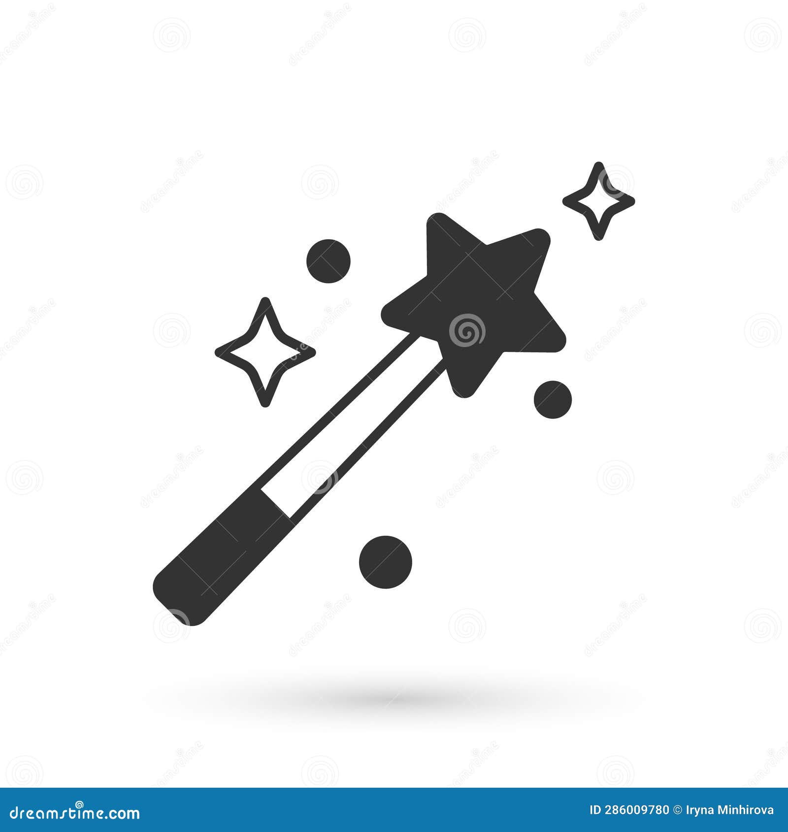 Grey Magic Wand Icon Isolated on White Background. Star Shape Magic ...