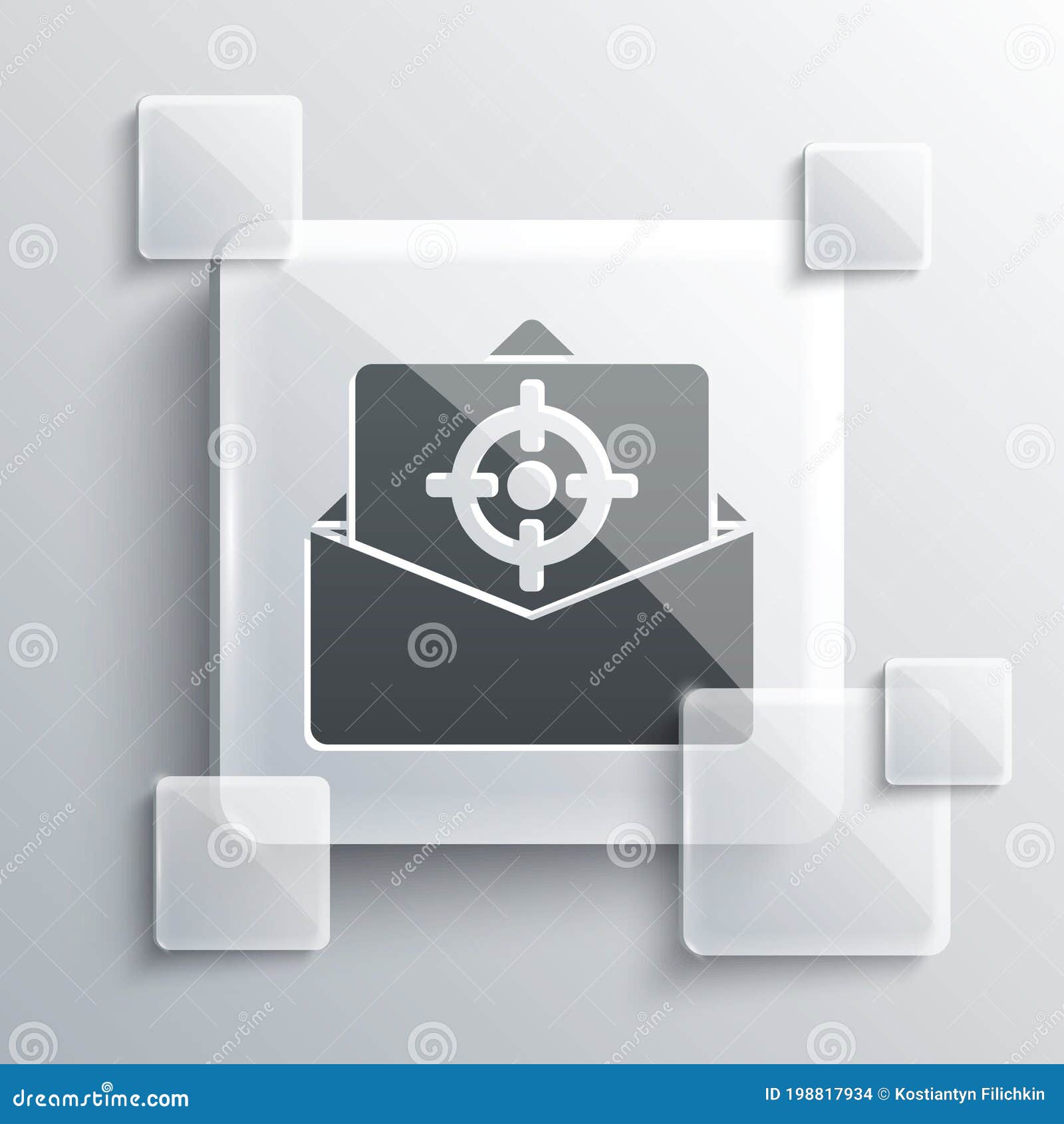 Grey Mail and E-mail Icon Isolated on Grey Background. Envelope Symbol ...
