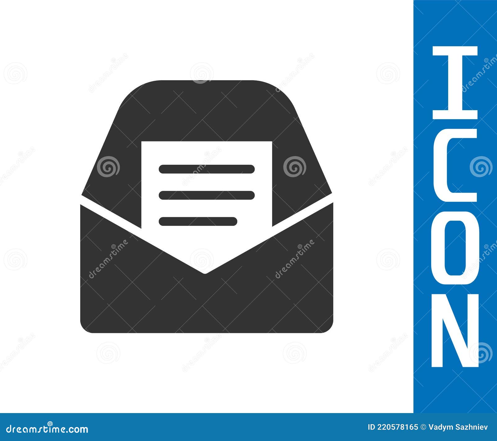 Grey Mail and E-mail Icon Isolated on White Background. Envelope Symbol ...