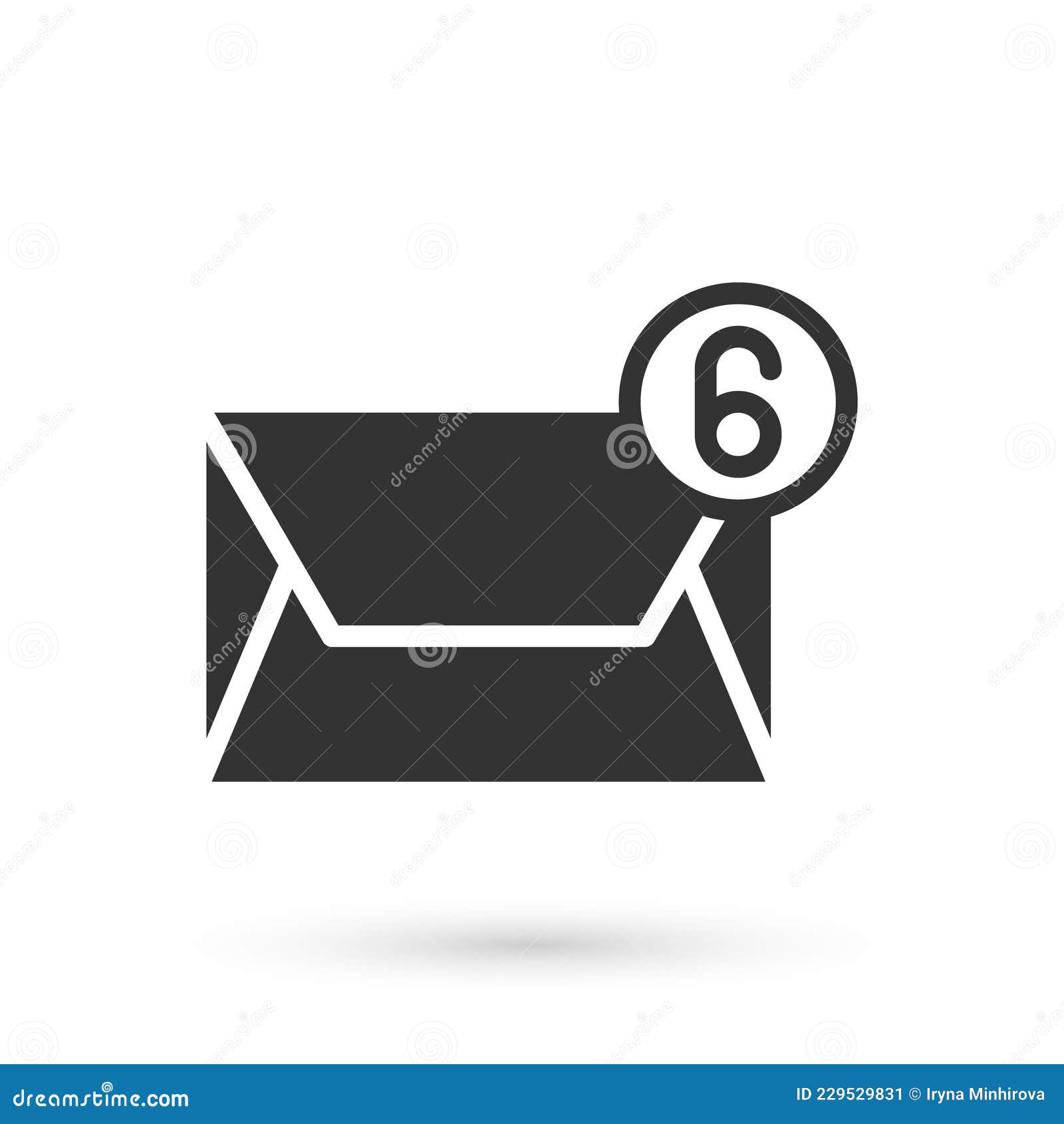 Grey Mail and E-mail Icon Isolated on White Background. Envelope Symbol ...