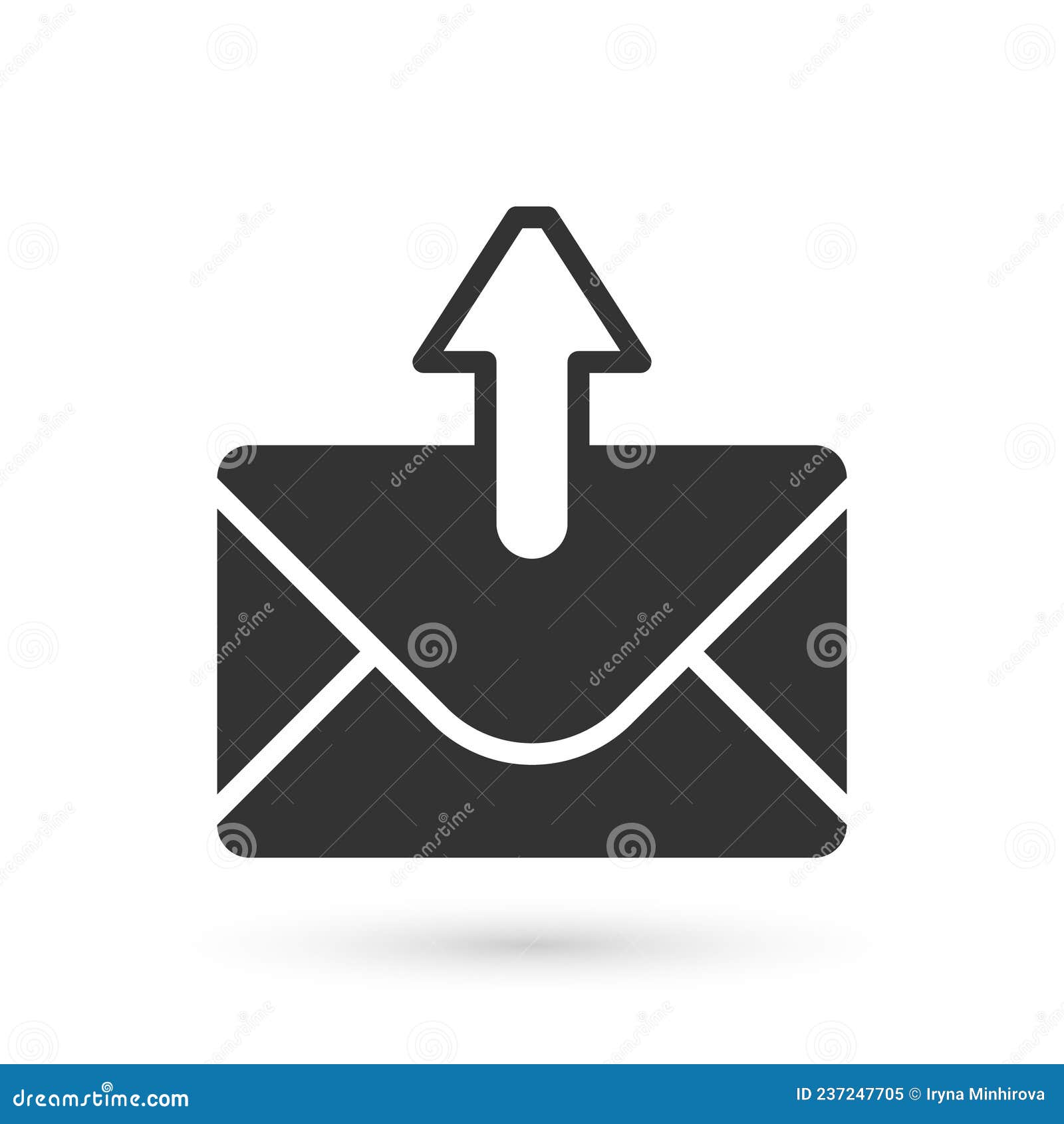 Grey Mail and E-mail Icon Isolated on White Background. Envelope Symbol ...