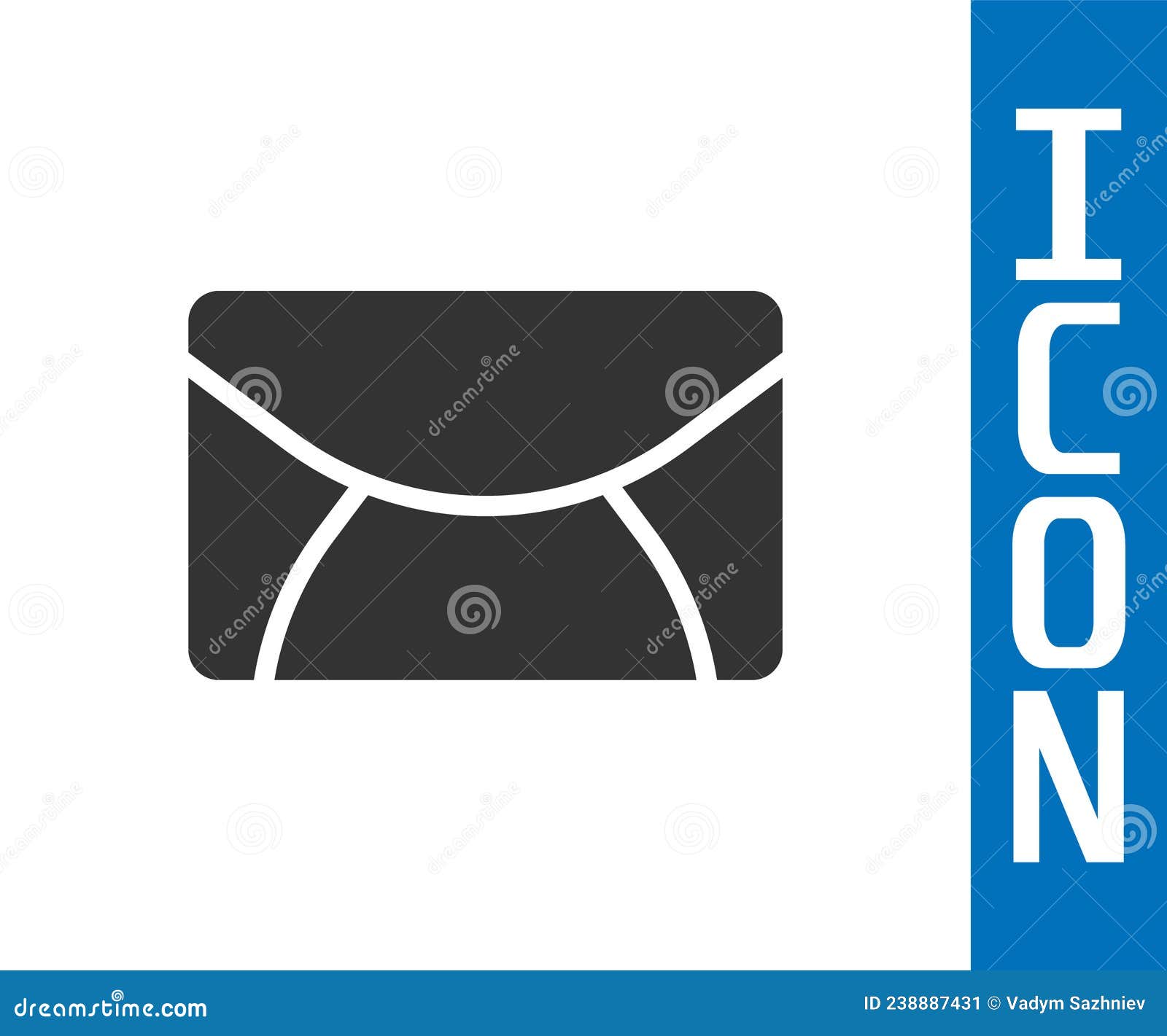 Grey Mail and E-mail Icon Isolated on White Background. Envelope Symbol ...