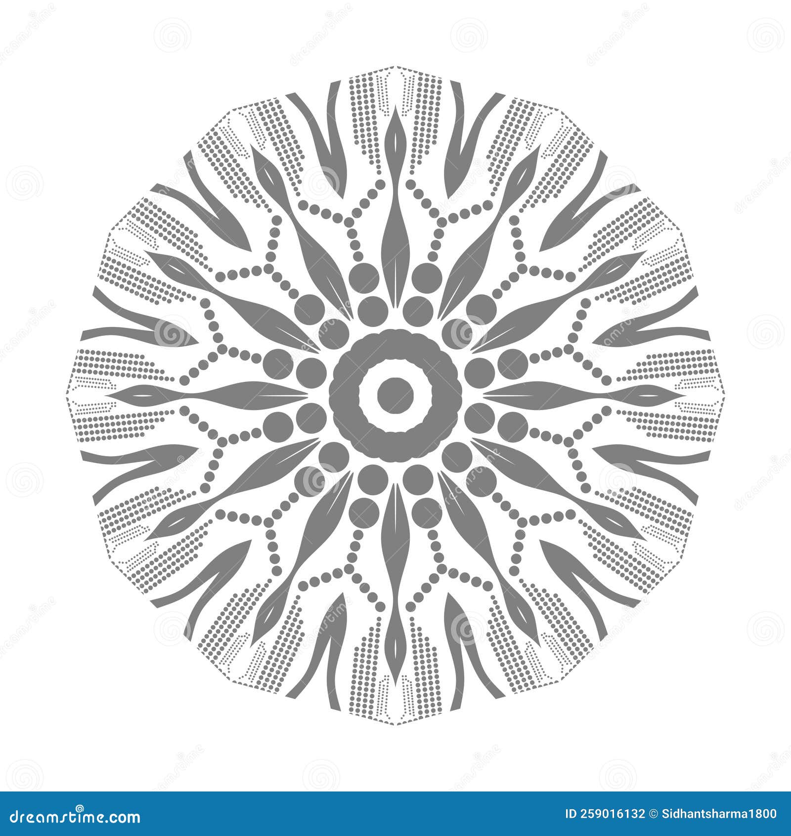 Grey Mandala Vector on White Background Illustrations Stock Vector ...