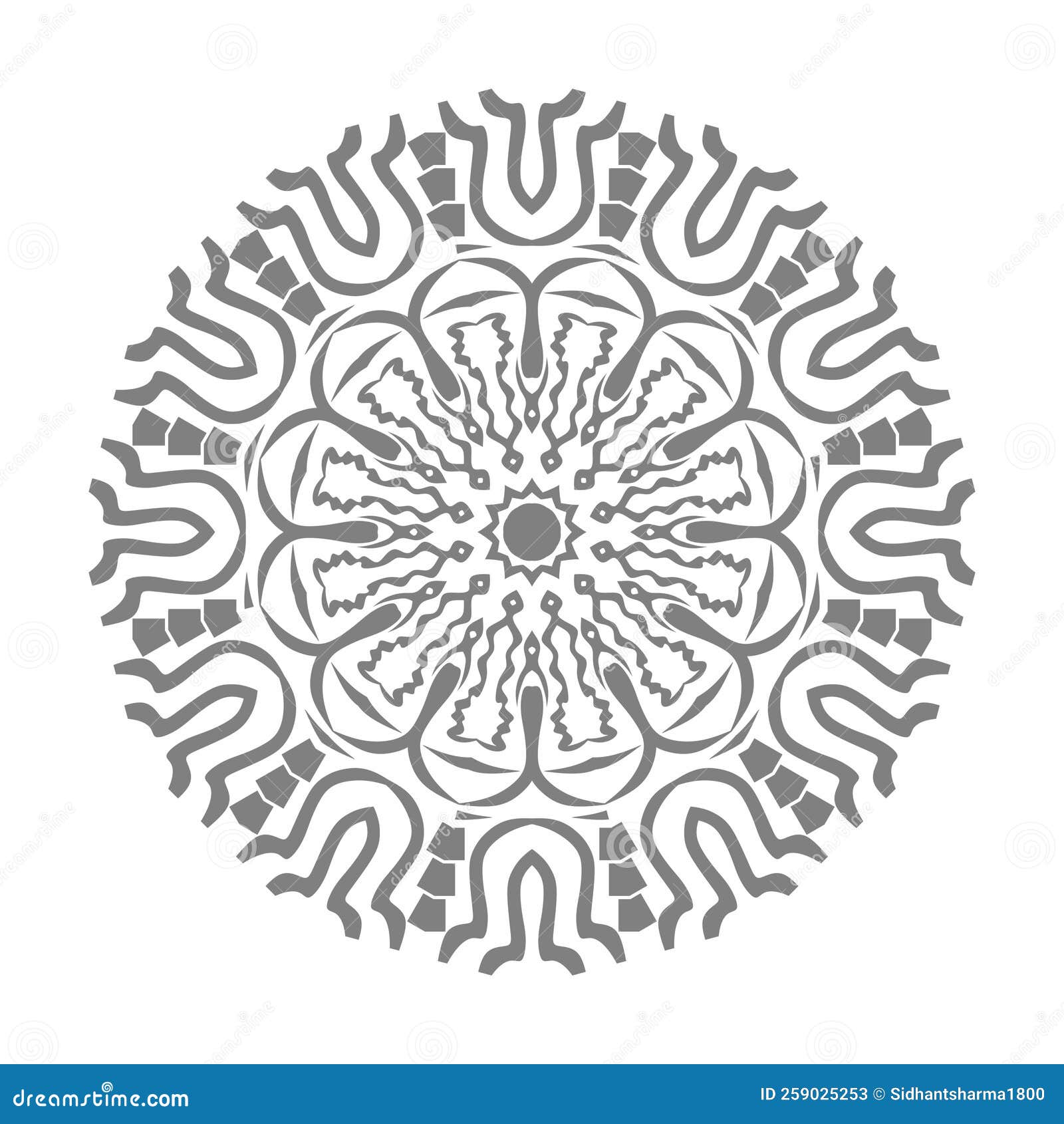 Grey Mandala Vector on White Background Illustrations Stock Vector ...