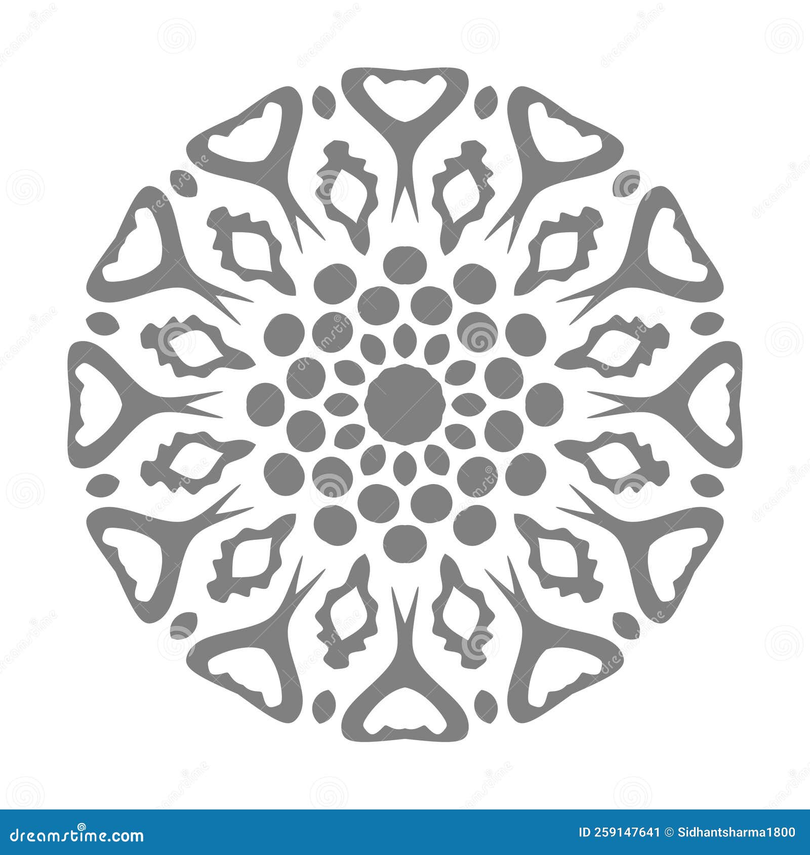 Grey Mandala Vector on White Background Illustrations Stock Vector ...