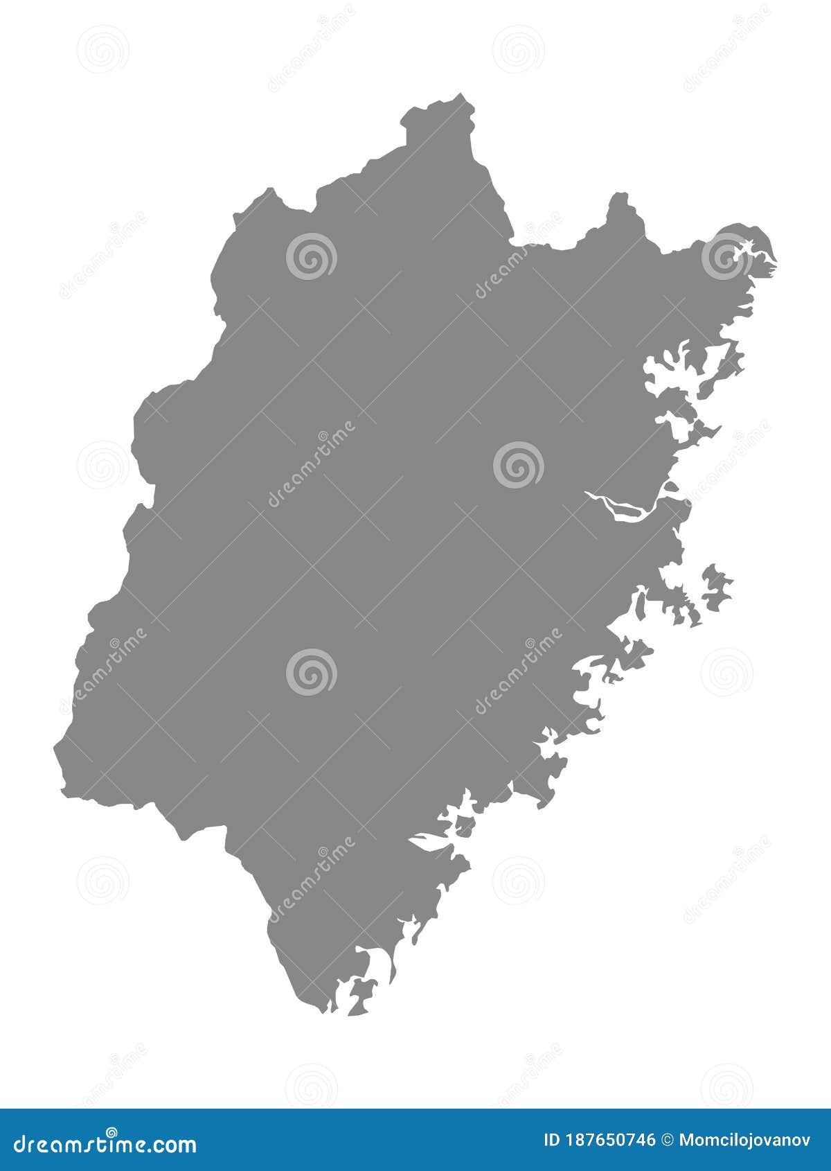 Grey Map of Fujian Province Stock Vector - Illustration of country ...