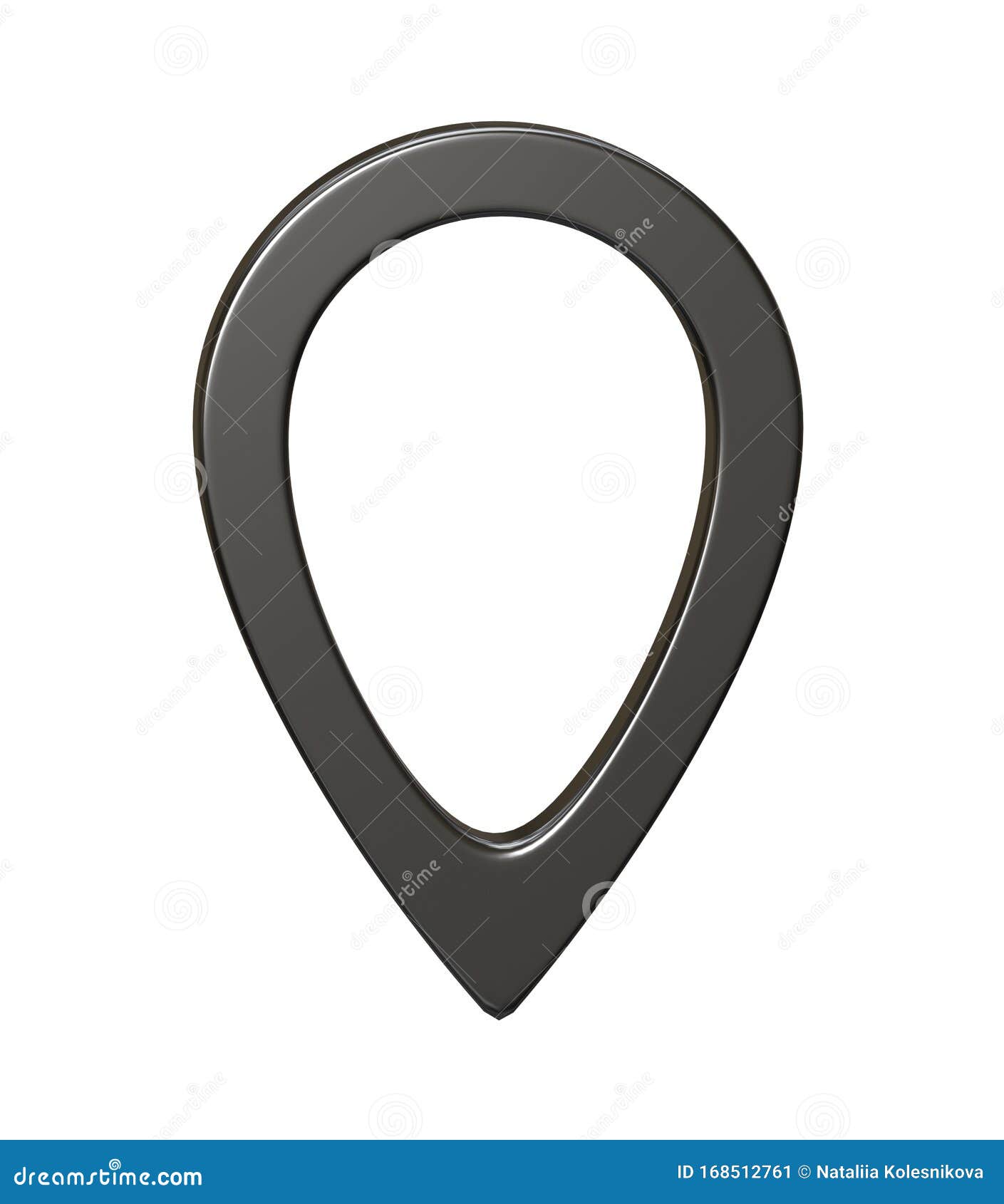 Grey Map Pointer 3d Pin. Location Symbol Isolated on White Background ...