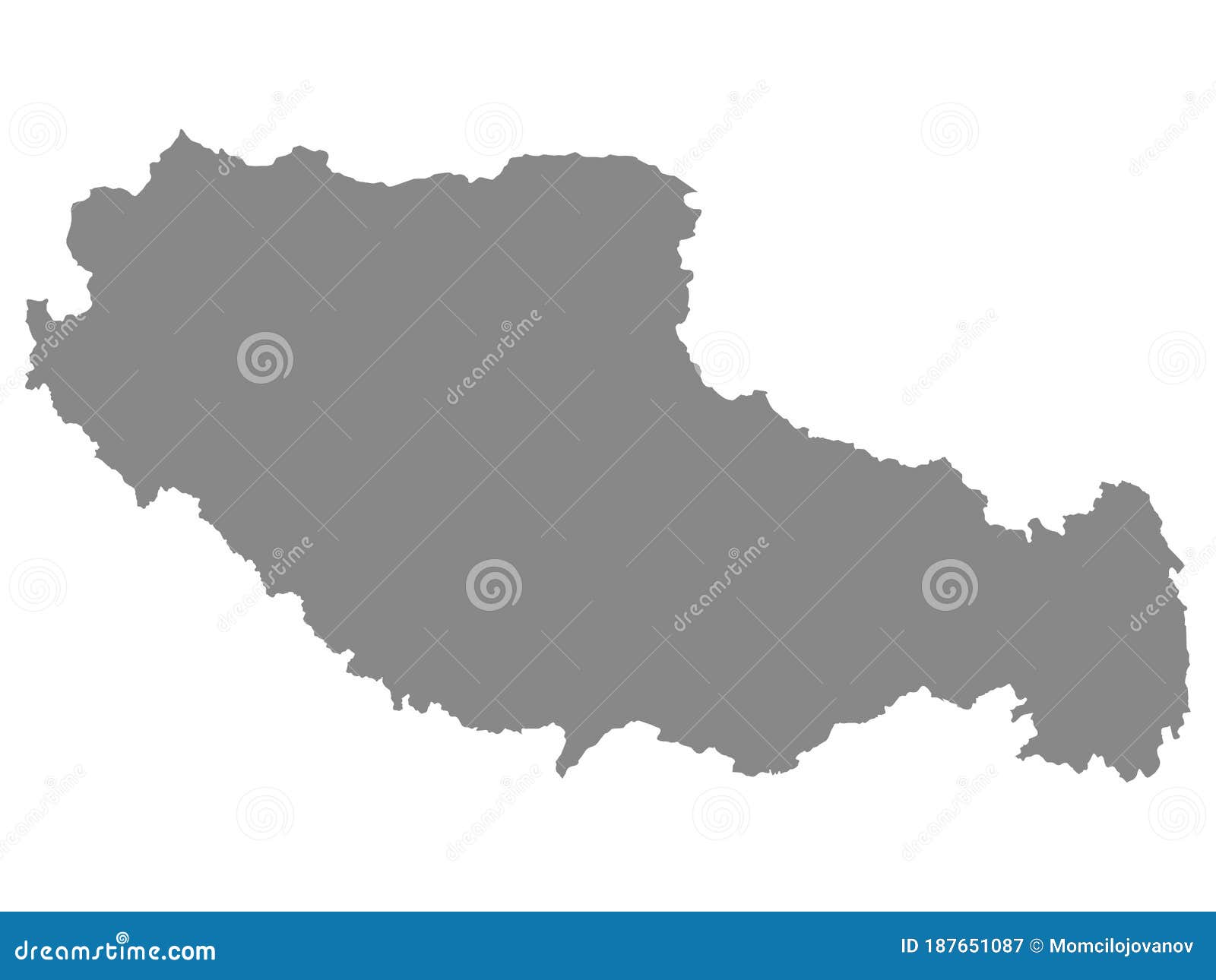 Grey Map of Tibet Autonomous Region Stock Vector - Illustration of ...