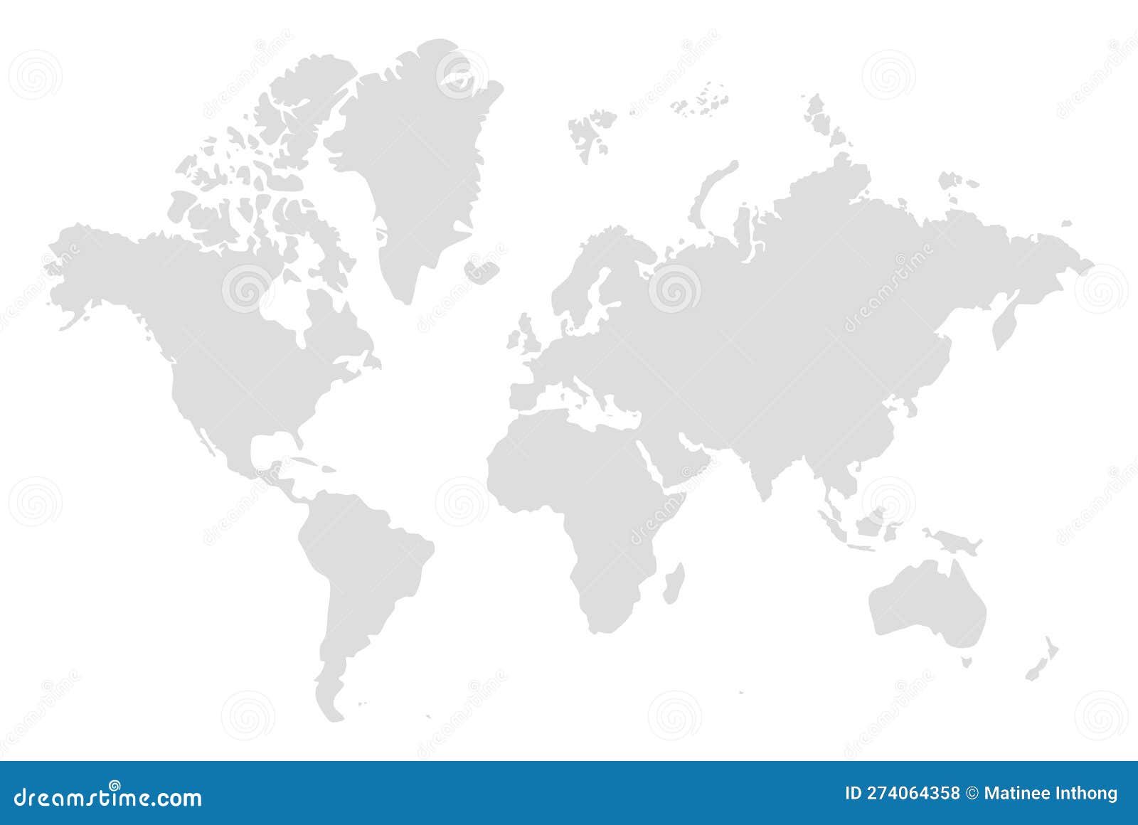 Grey Map of the World on a White Background.Flat Vector. Stock Vector ...