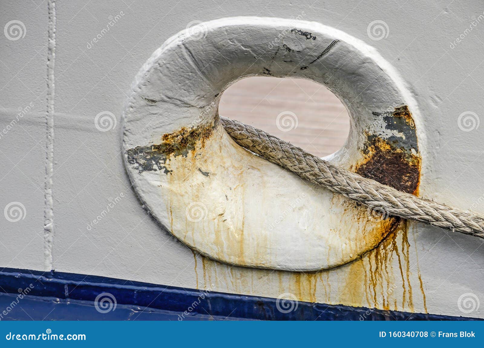 GRey Marine Rope through a Ship`s Hull Stock Photo - Image of harbor ...
