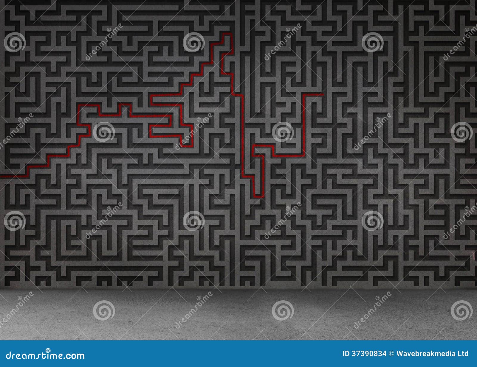 Grey maze stock illustration. Illustration of solving - 37390834