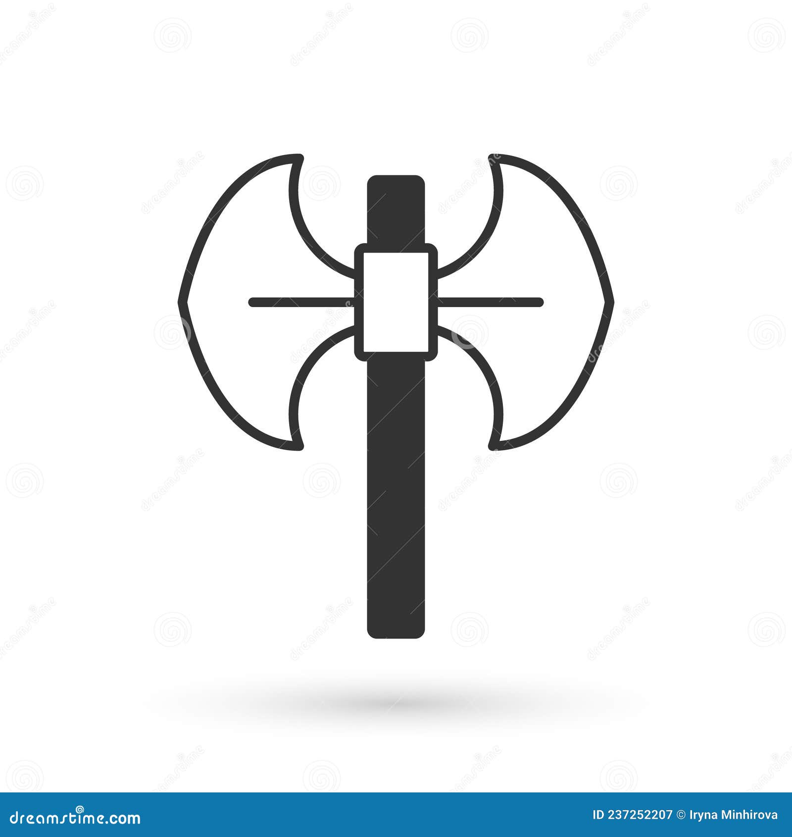 Grey Medieval Poleaxe Icon Isolated on White Background. Vector Stock ...