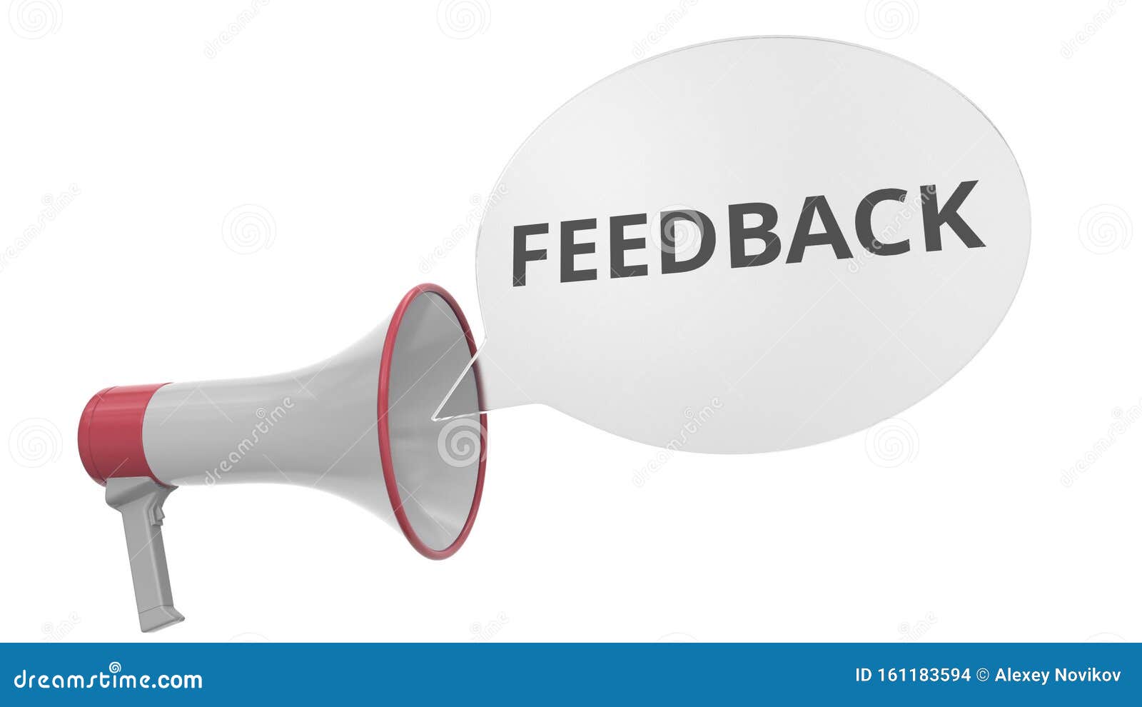 Grey Megaphone with FEEDBACK Message on Speech Bubble. Conceptual 3D ...